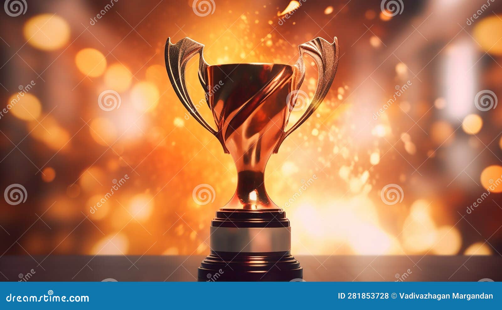 Winners golden cup stock illustration. Illustration of goal - 281853728