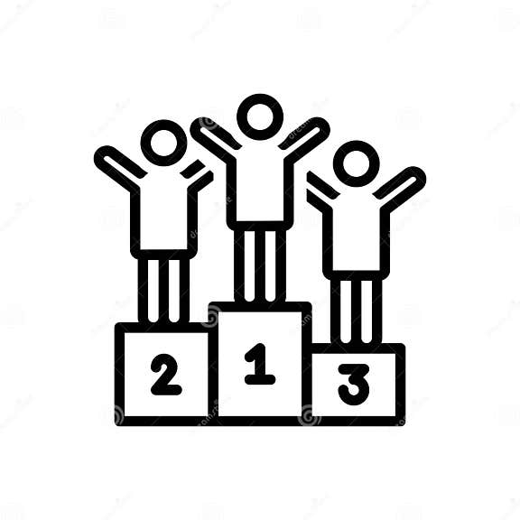 Black Line Icon for Winners, Success and Champion Stock Vector ...