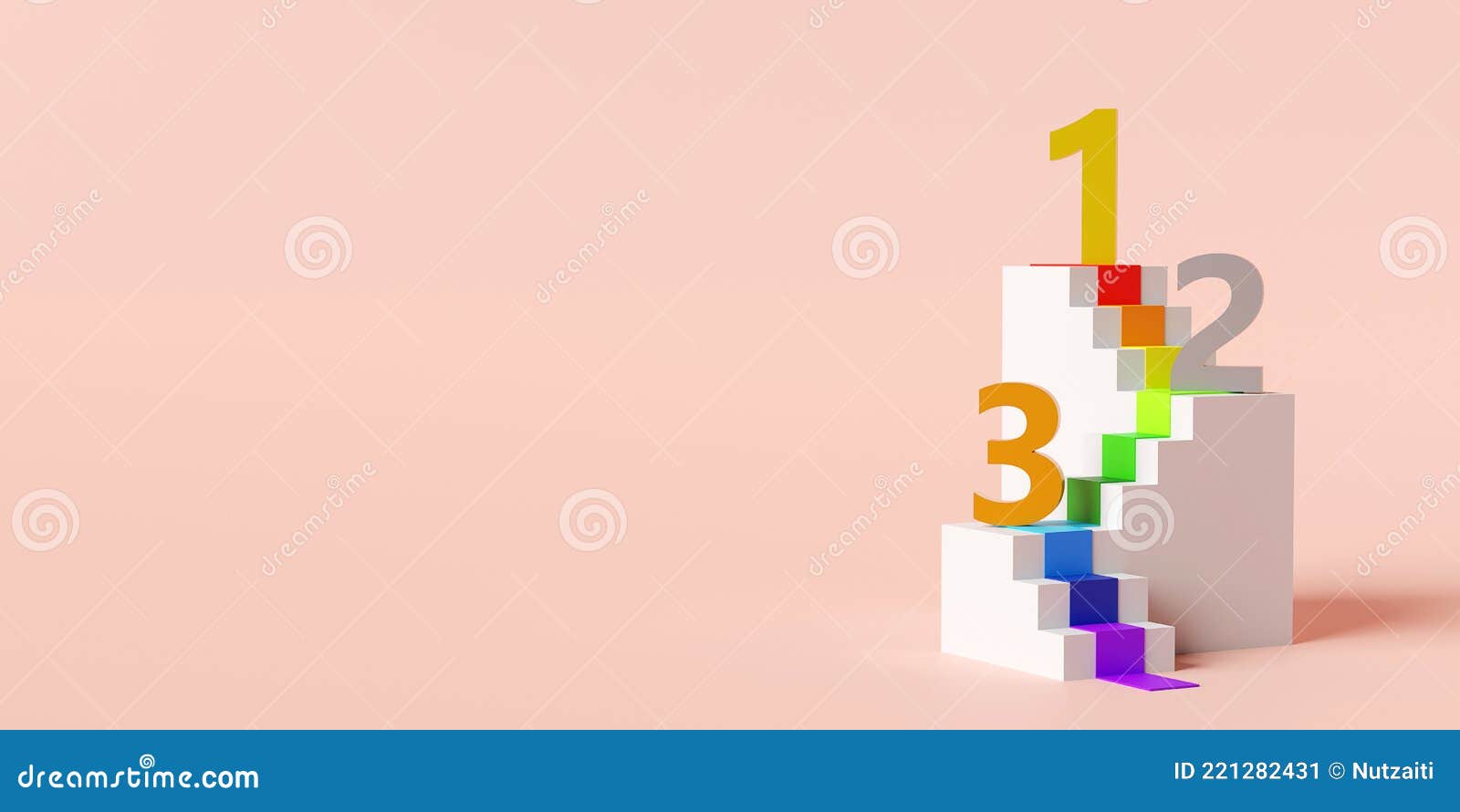 Winners Podium with Number Template Stock Illustration - Illustration ...