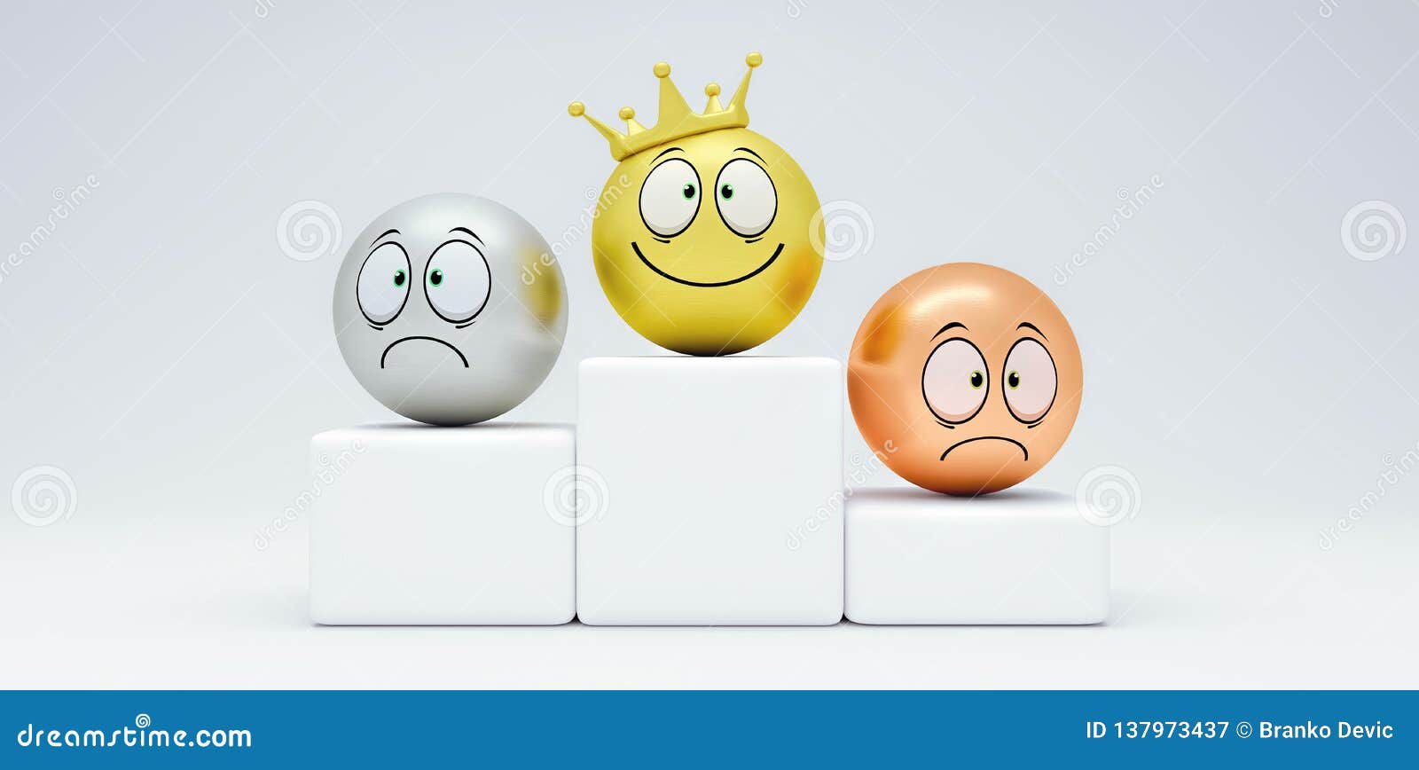 Winners Podium with Smiley 3d Render Stock Illustration - Illustration ...