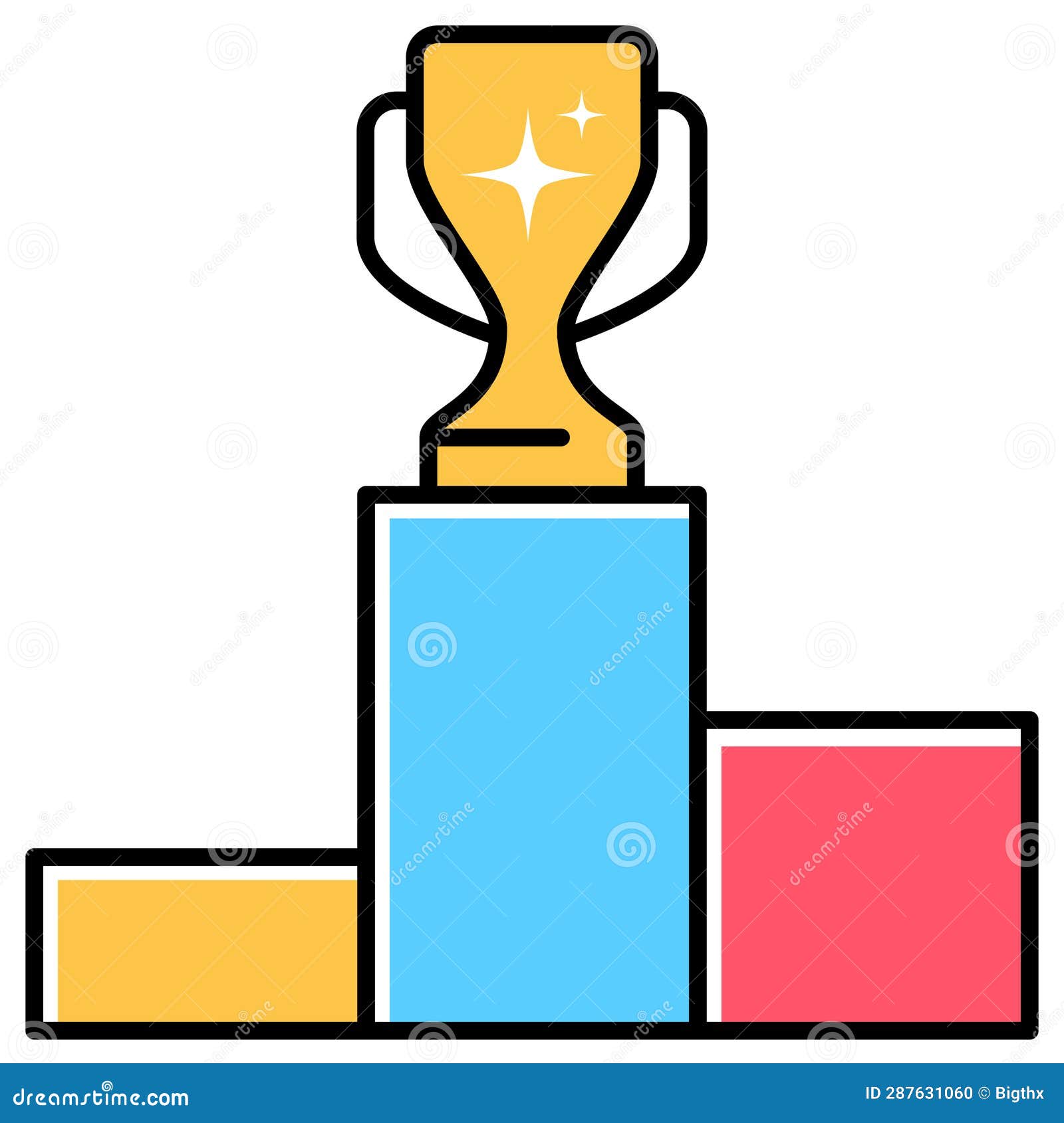 Winners Podium with Trophy Icon. Symbol of Competition Stock Vector ...