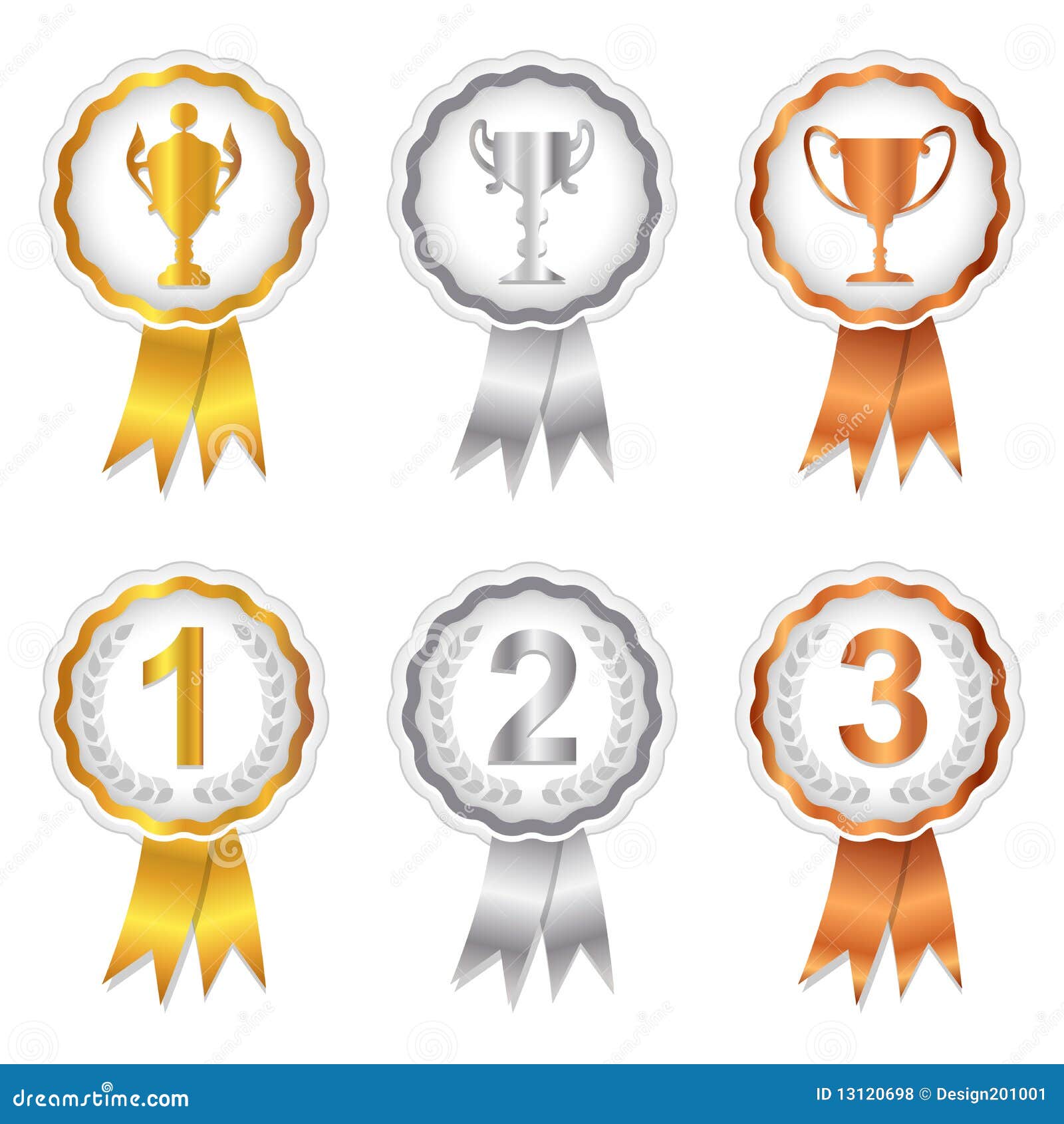 Winners Set 1 - Gold, Silver and Bronze Rosettes Stock Vector ...