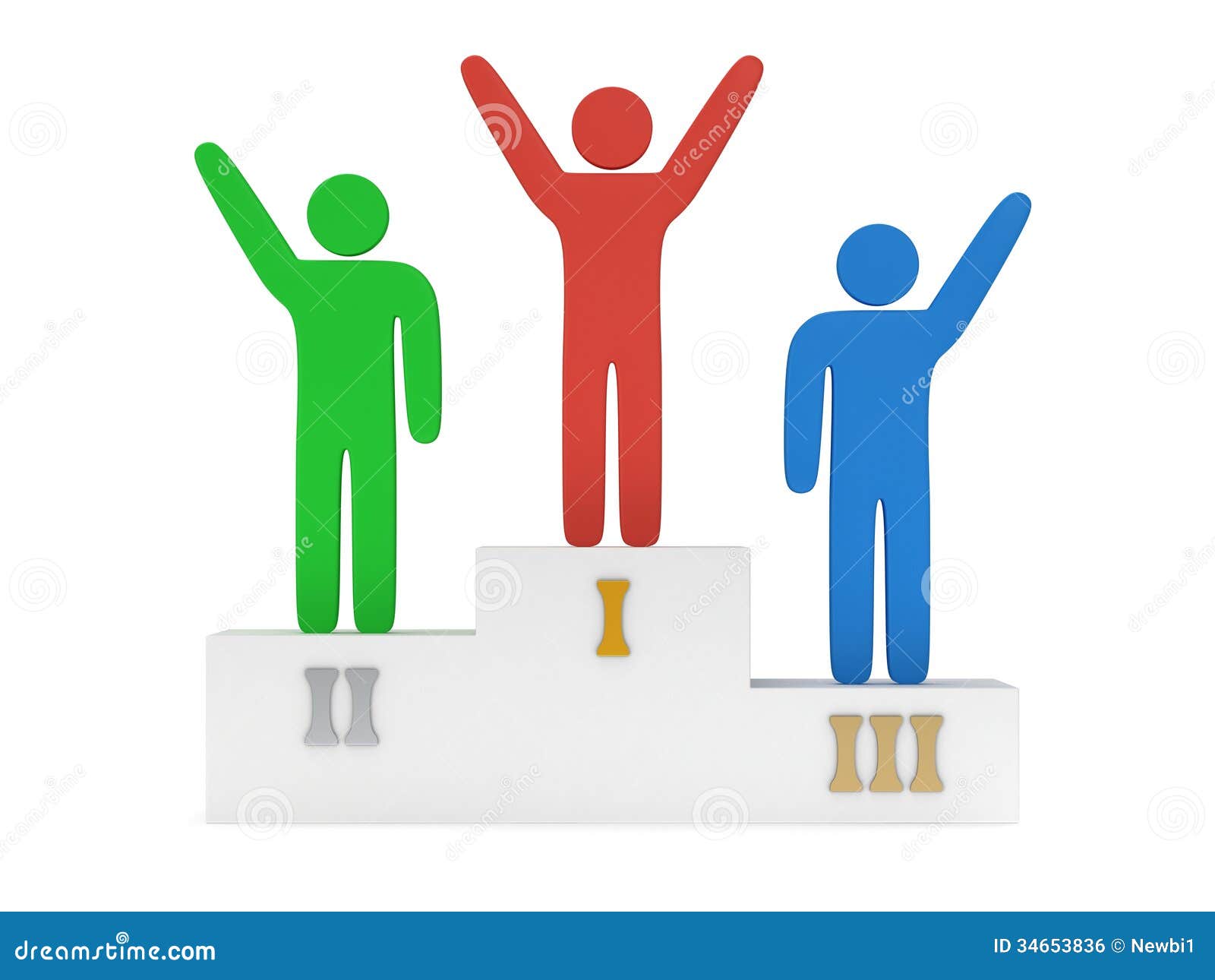 Winners on Sports Podium Isolated on White Stock Illustration ...