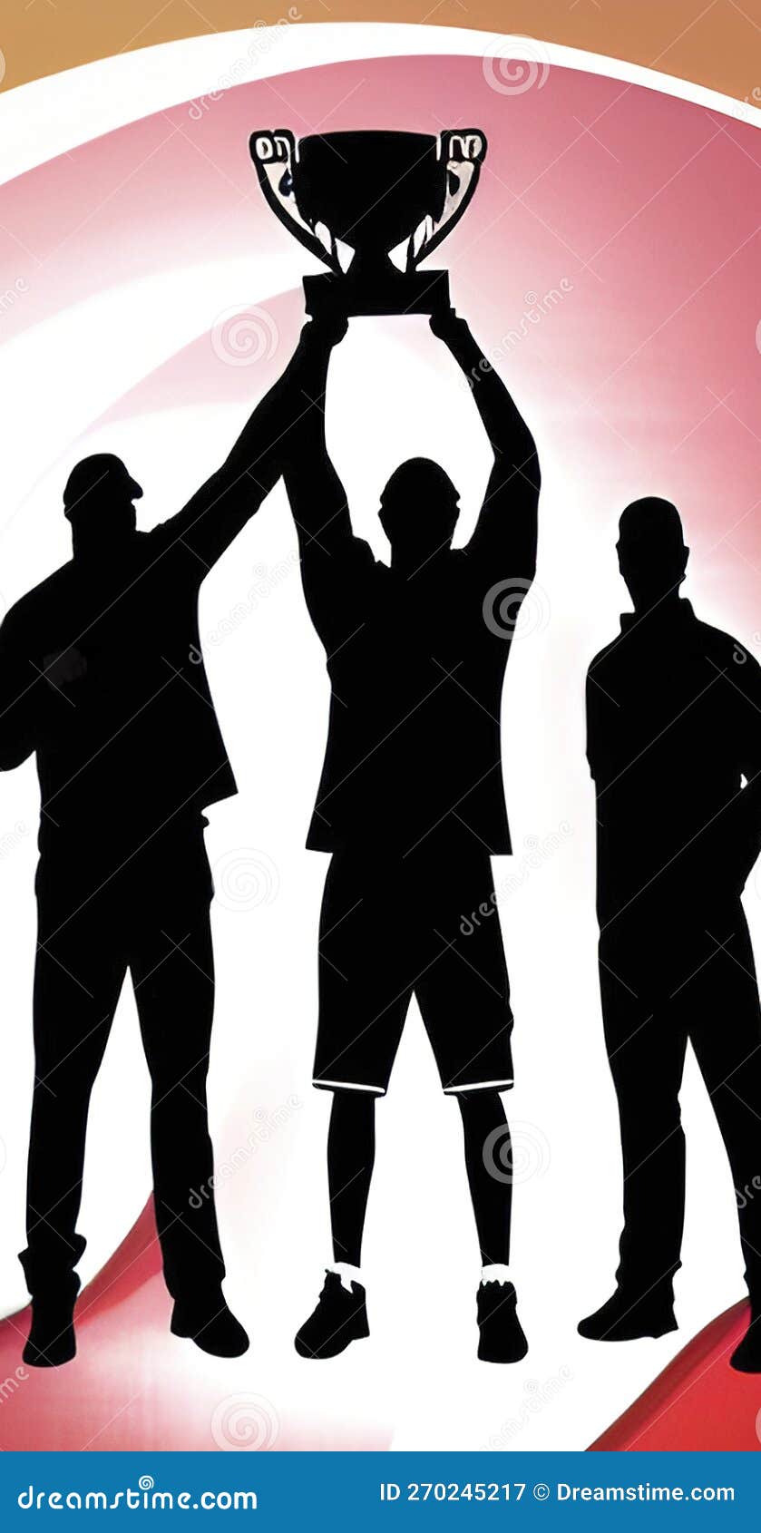 Winners with a trophy stock illustration. Illustration of isolated ...