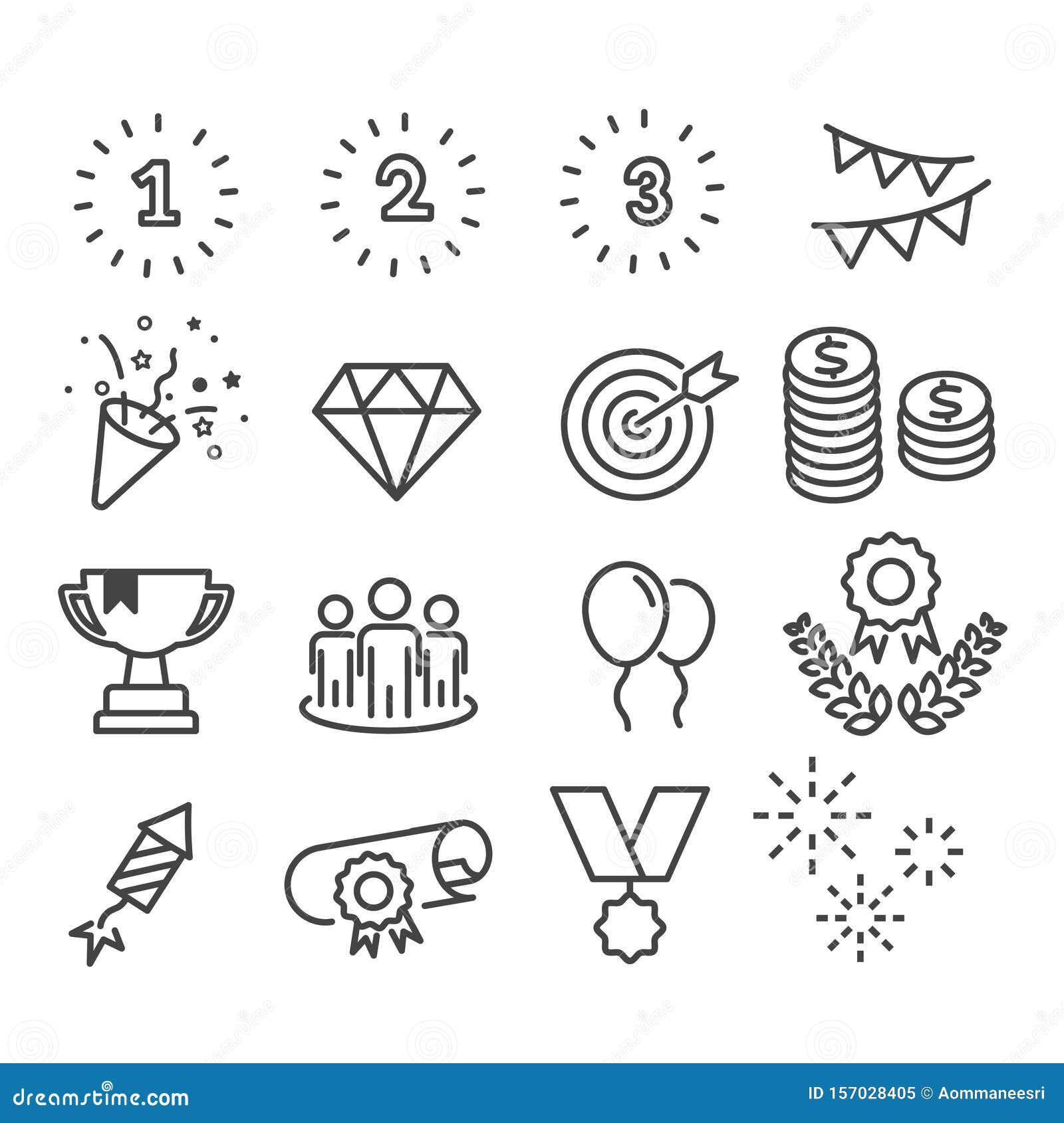 Winning, Awards Related Icon in Trendy Outline Isolated on White ...