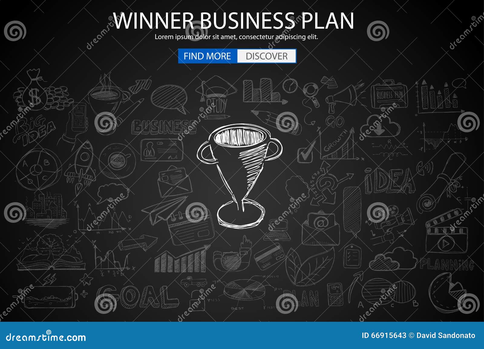 Winning Business Plan Concept with Doodle Design Style Stock Vector ...