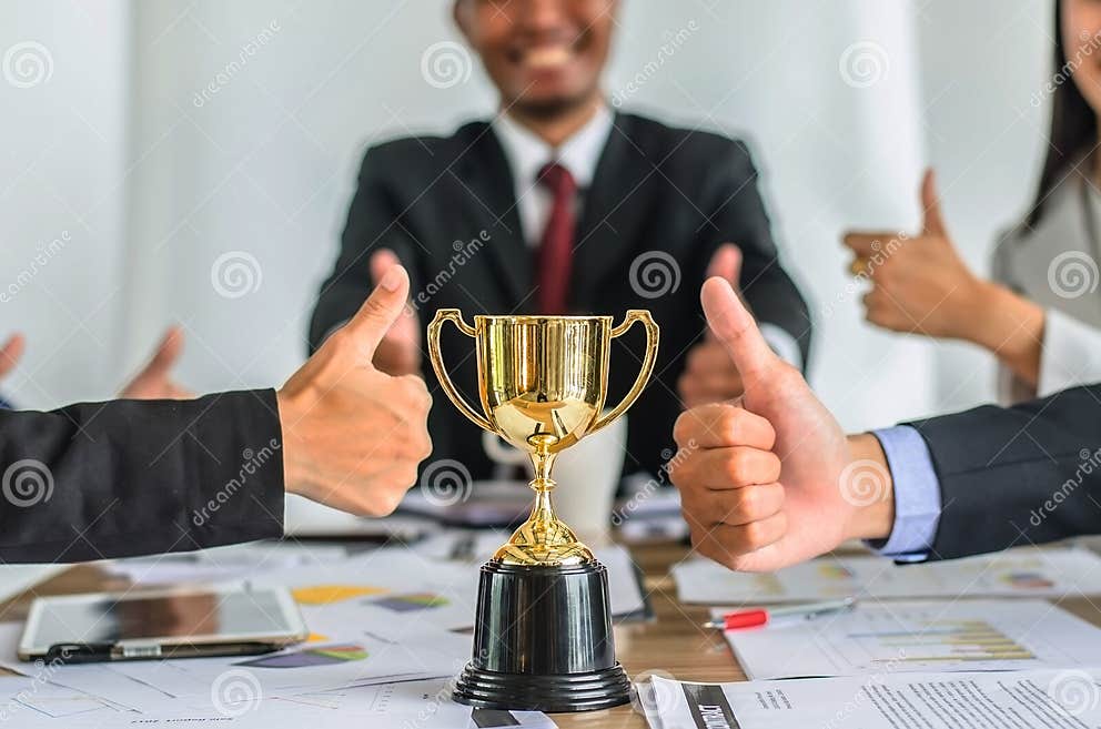Winning Business Team Gold Trophy , Business Team Happy Consent Stock ... Winning Business Team Gold Trophy , Business Team Happy Consent Stock ...