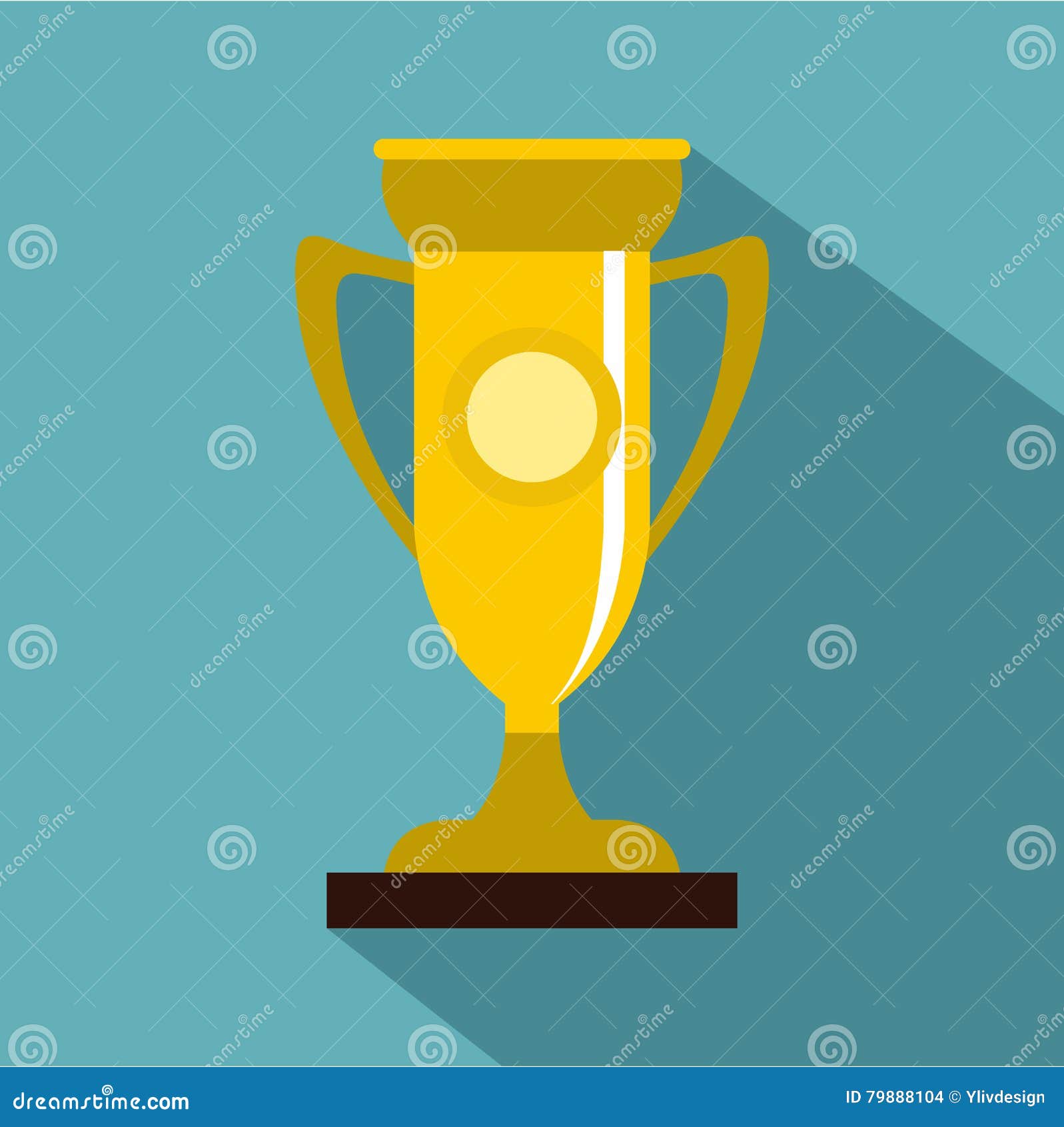 Winning Cup Icon, Flat Style Stock Vector - Illustration of flat ...