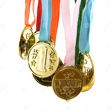 Winning gold stock image. Image of metal, hanging, ribbons - 13022083