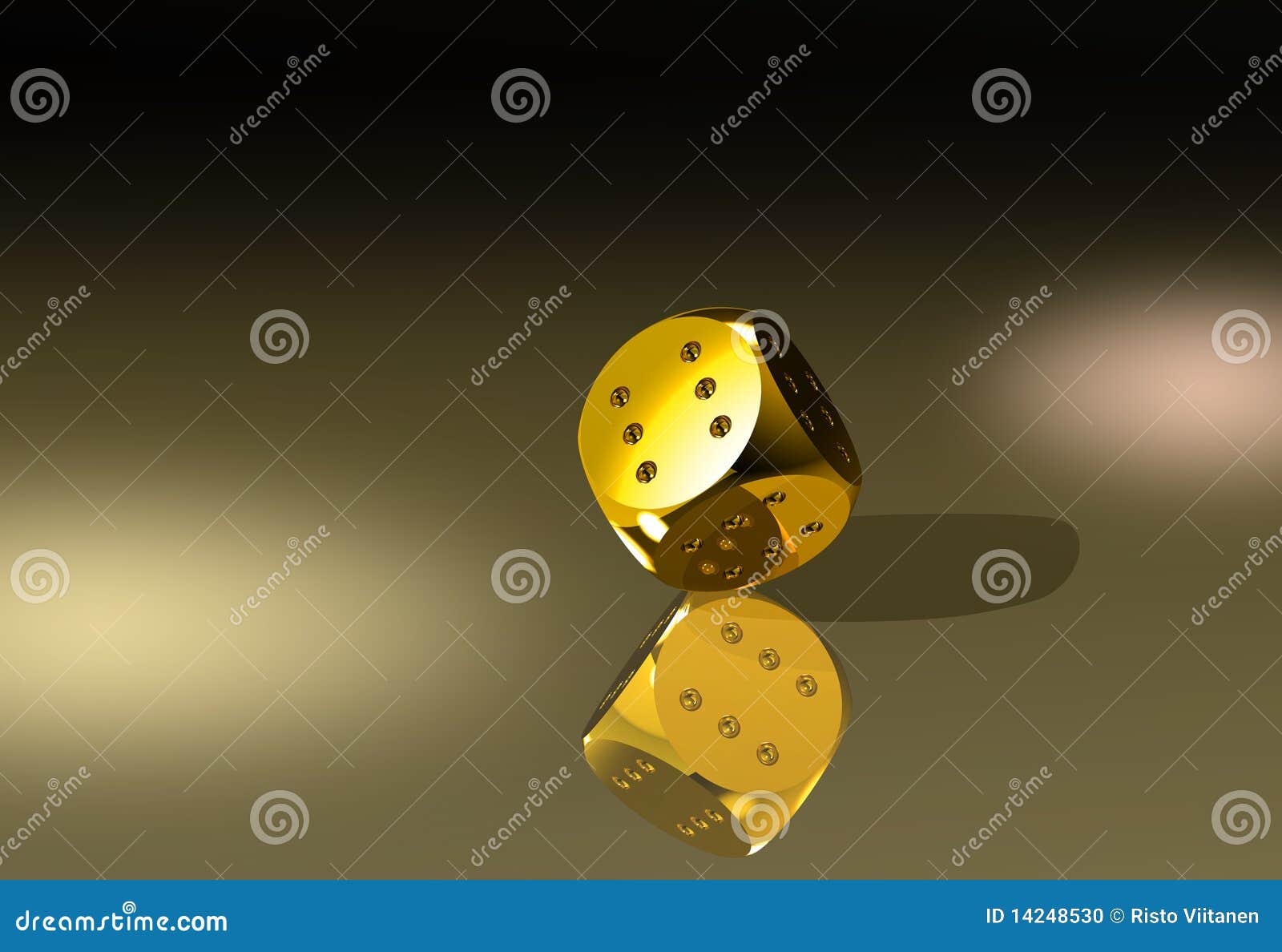 Always Winning Golden Dice in Balance Stock Illustration - Illustration ...