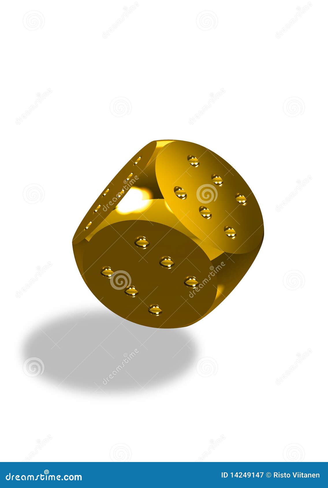 Always Winning Golden Dice Rolling Stock Illustration - Illustration of ...