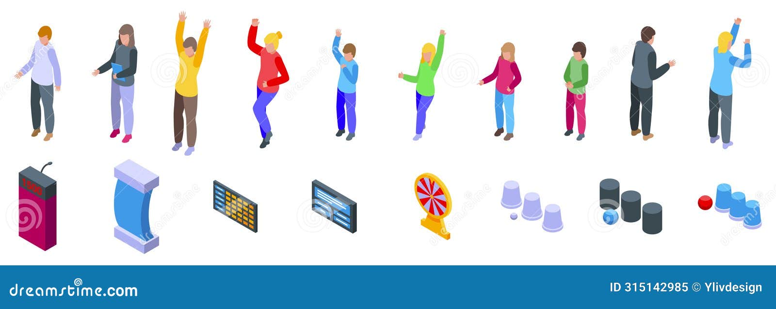 Winning Guessing Game Vector. A Group Of People Are Playing A Game With ...