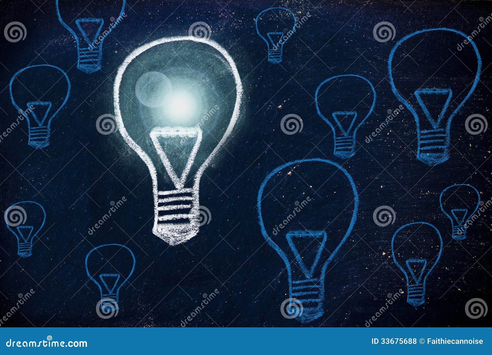 Winning Idea, Chalk Design with Lightbulbs Stock Illustration ...