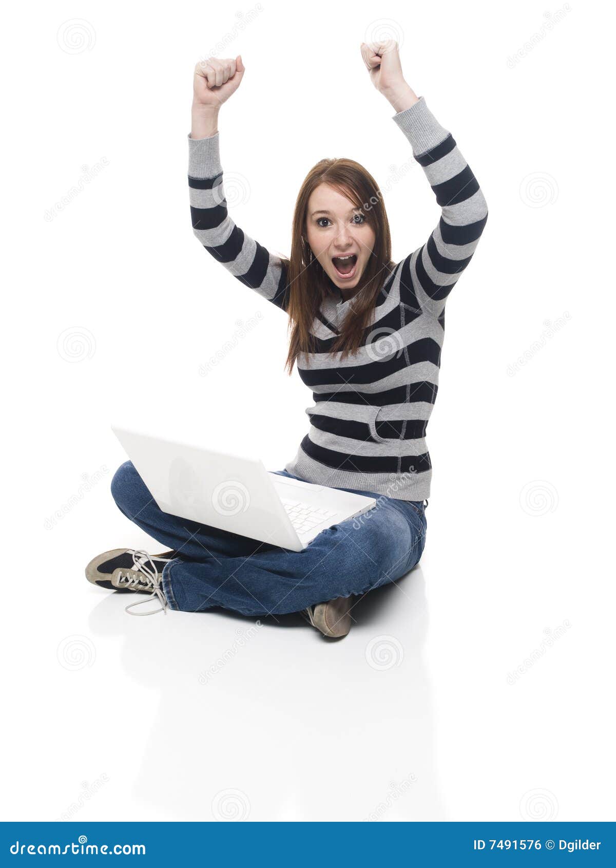 Winning laptop stock photo. Image of people, isolated - 7491576