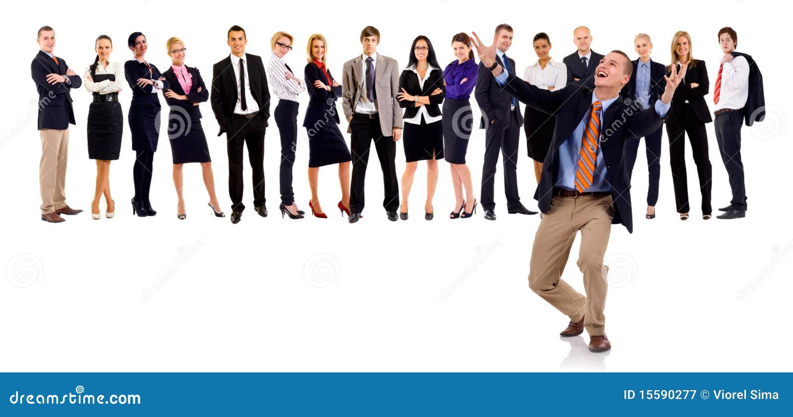 Winning Leader and the Team Stock Image - Image of males, person: 15590277