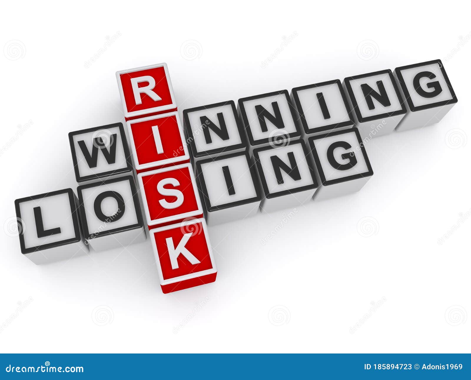 Winning Losing Risk Word Blocks Stock Illustration - Illustration of ...