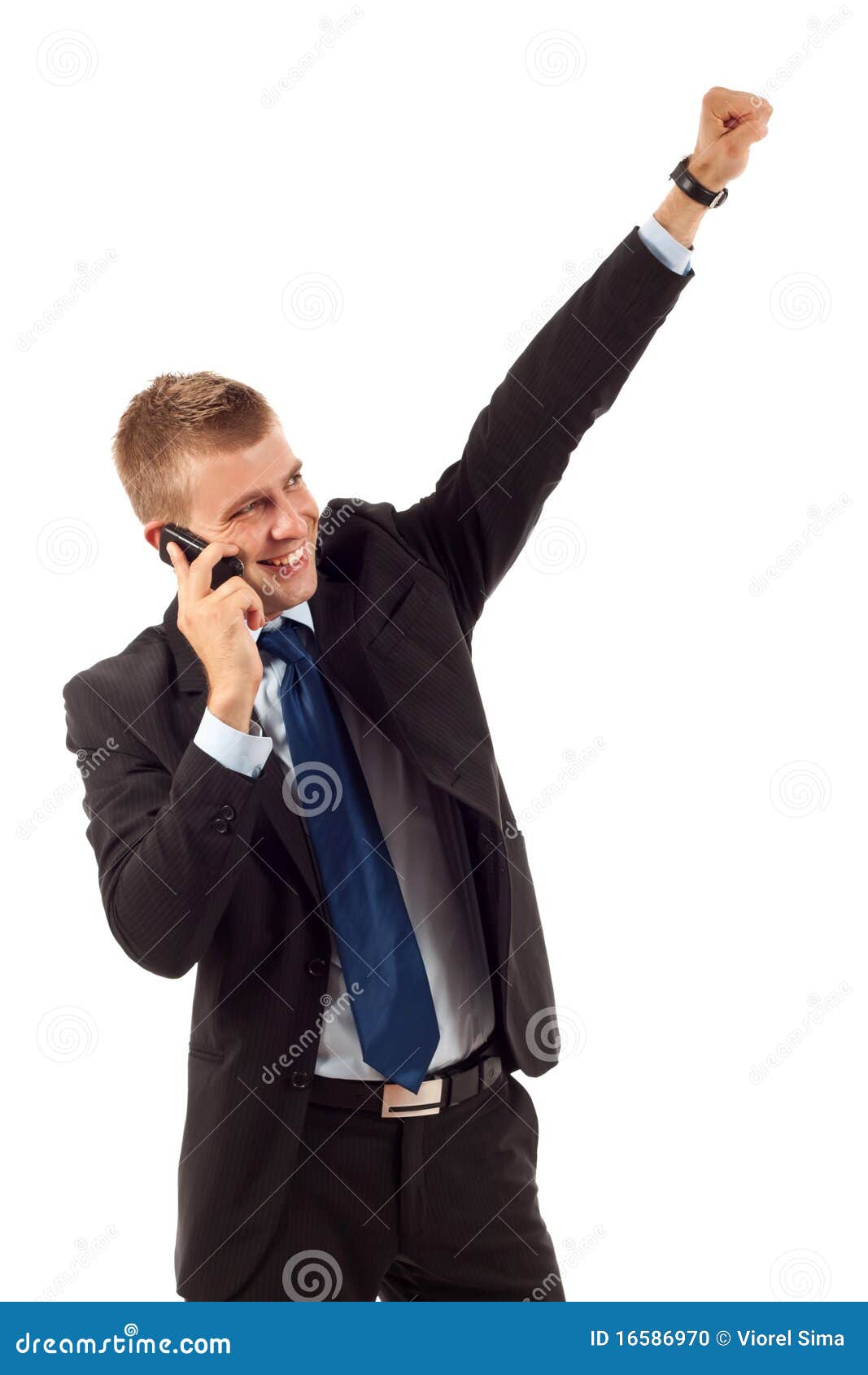 Winning on the phone stock photo. Image of corporate - 16586970