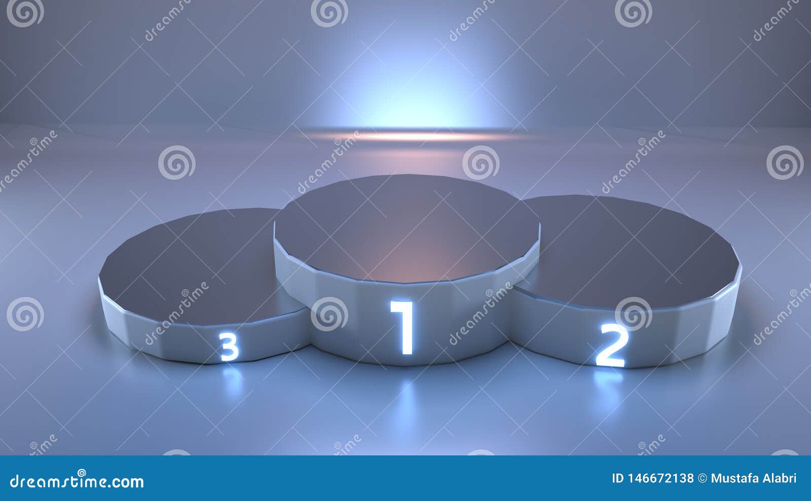 Winning Platform of the Three Centers 3D Rendering Stock Illustration ...