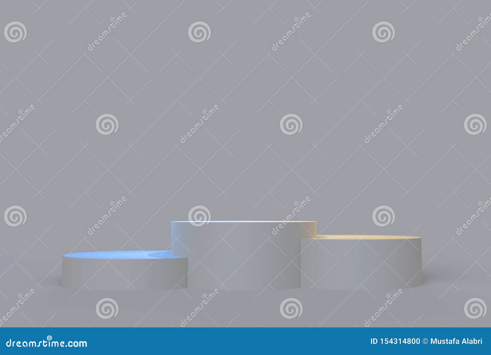 Winning Platform of the Three Centers 3D Rendering Stock Illustration ...