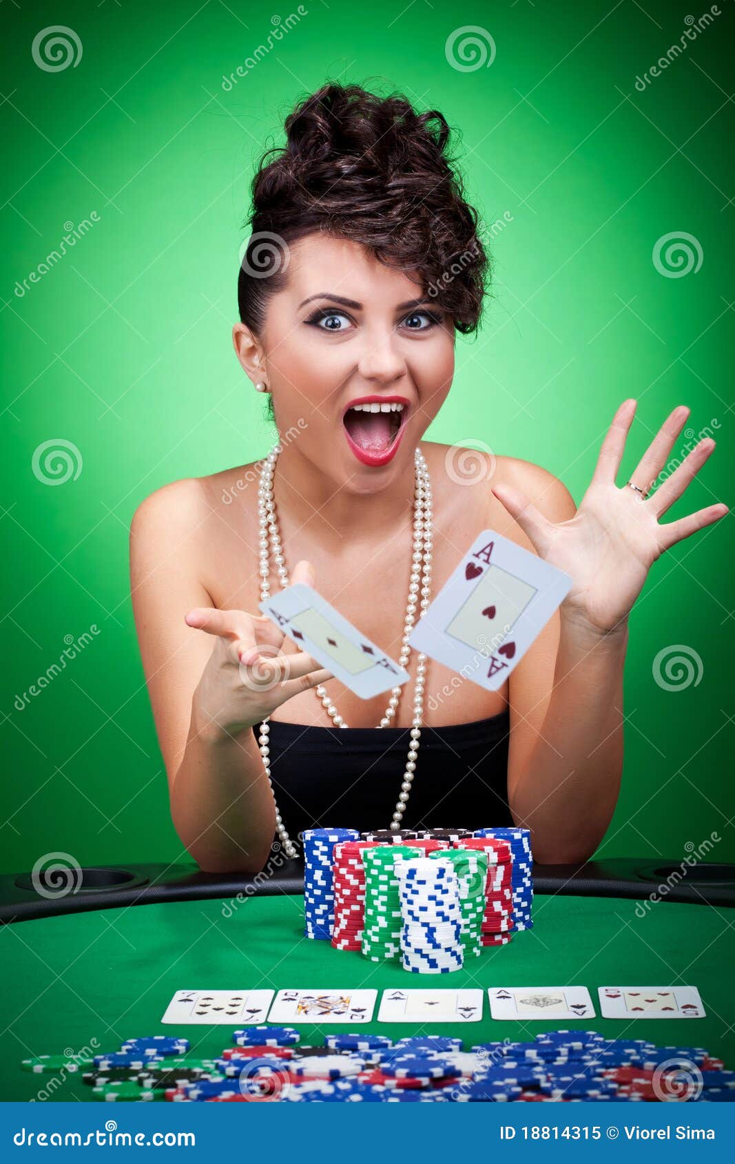 Winning a poker hand stock image. Image of excitement - 18814315