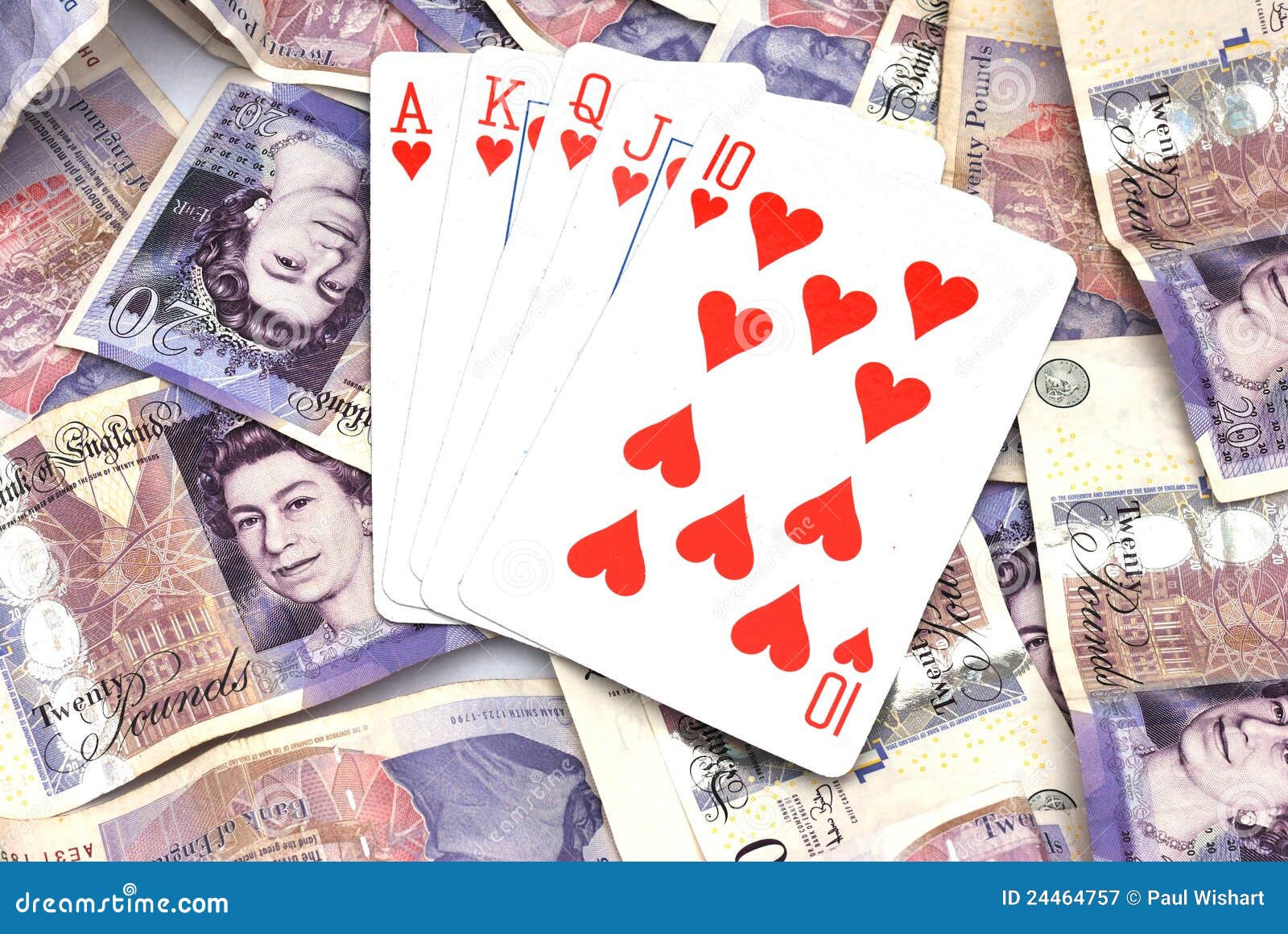 Winning Poker Hand with Cash Stock Image - Image of luck, wealth: 24464757