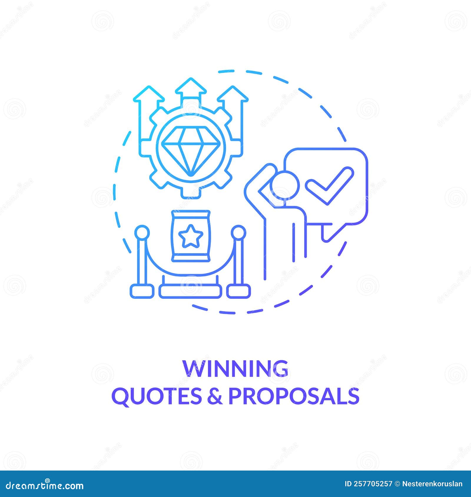 Winning Quotes and Proposals Blue Gradient Concept Icon Stock Vector ...