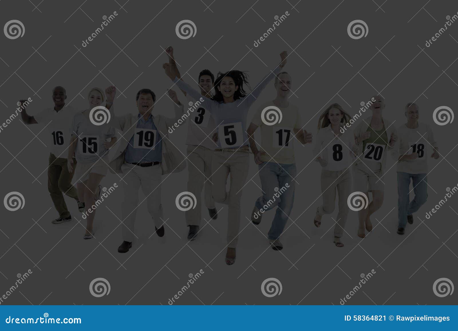 Winning Race Compettition Collaboration Teamwork Concept Stock Image ...