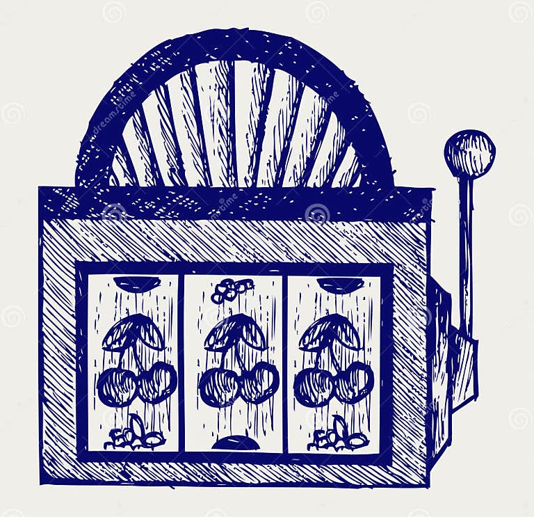 Winning in slot machine stock vector. Illustration of outline - 28179273