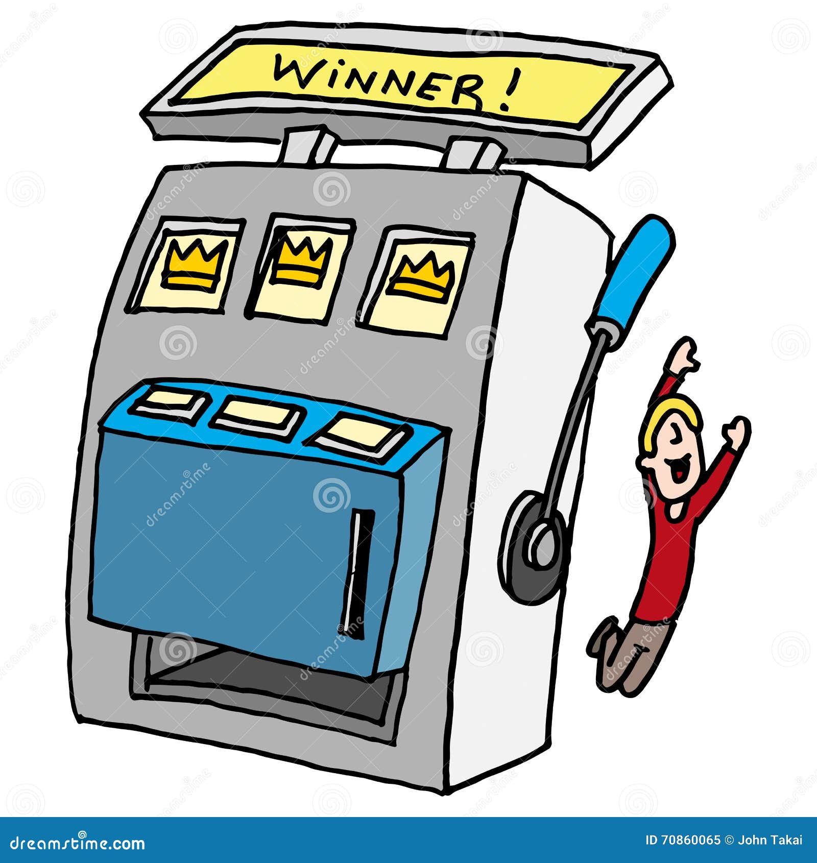 Winning slot machine stock vector. Illustration of cartoon - 70860065