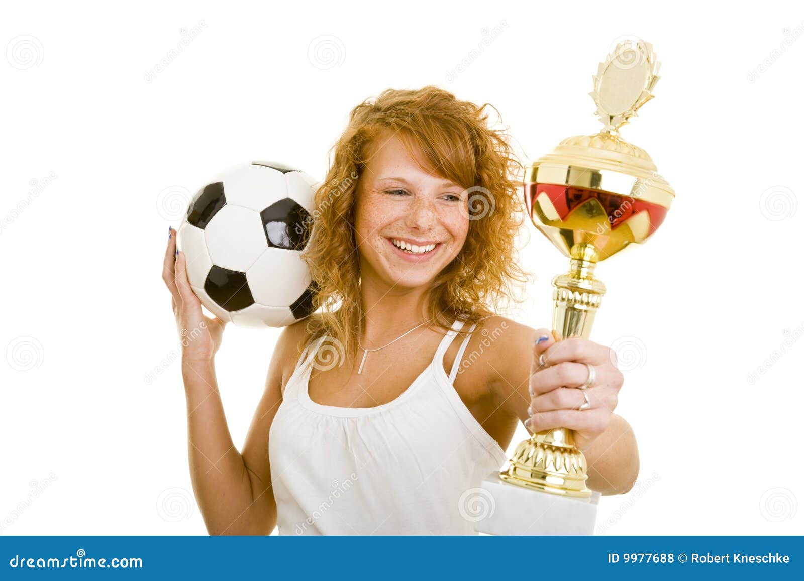 Winning soccer player stock photo. Image of achievement - 9977688