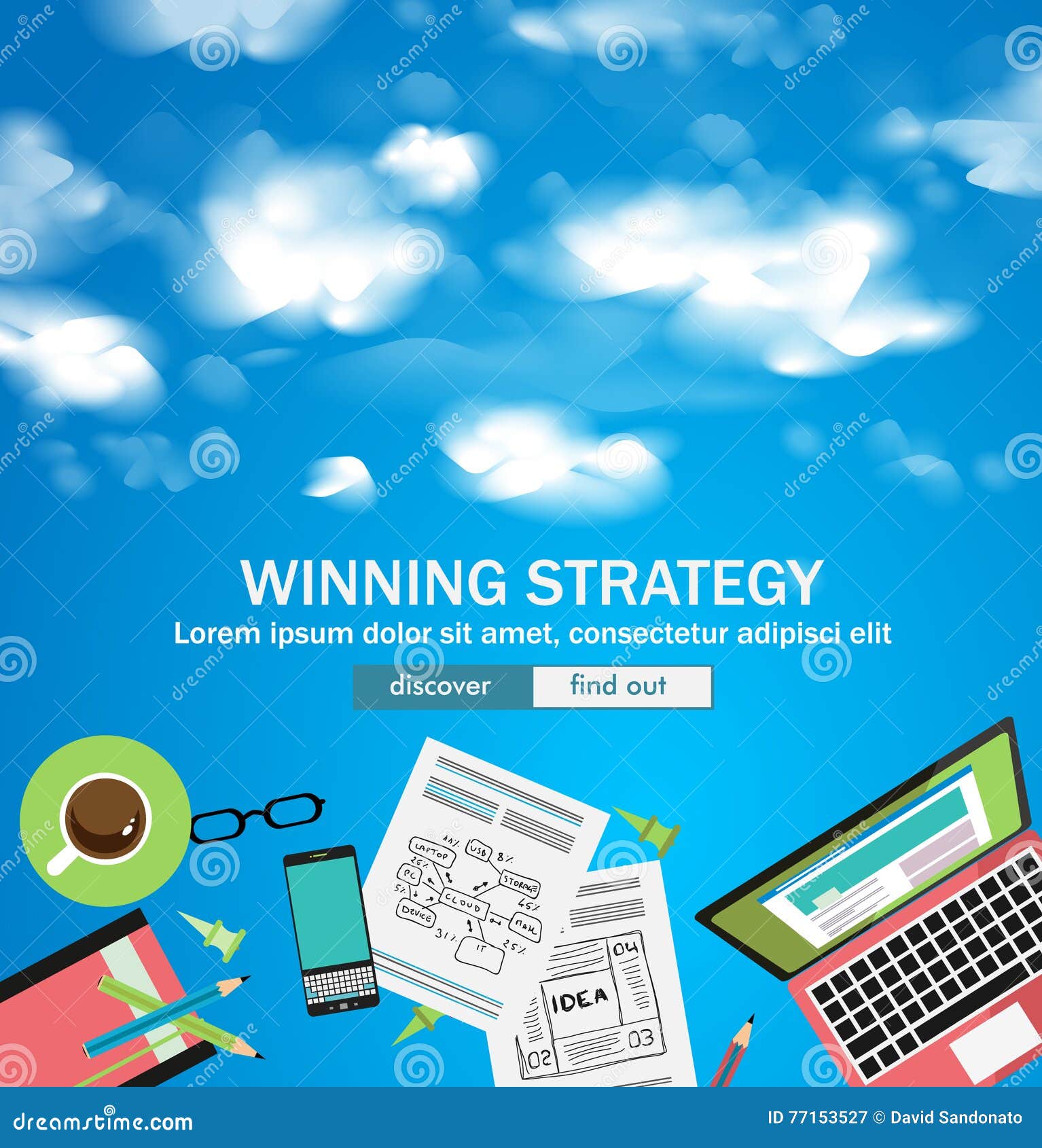 Winning Strategy for Business Concept with Doodle Design Style Stock ...