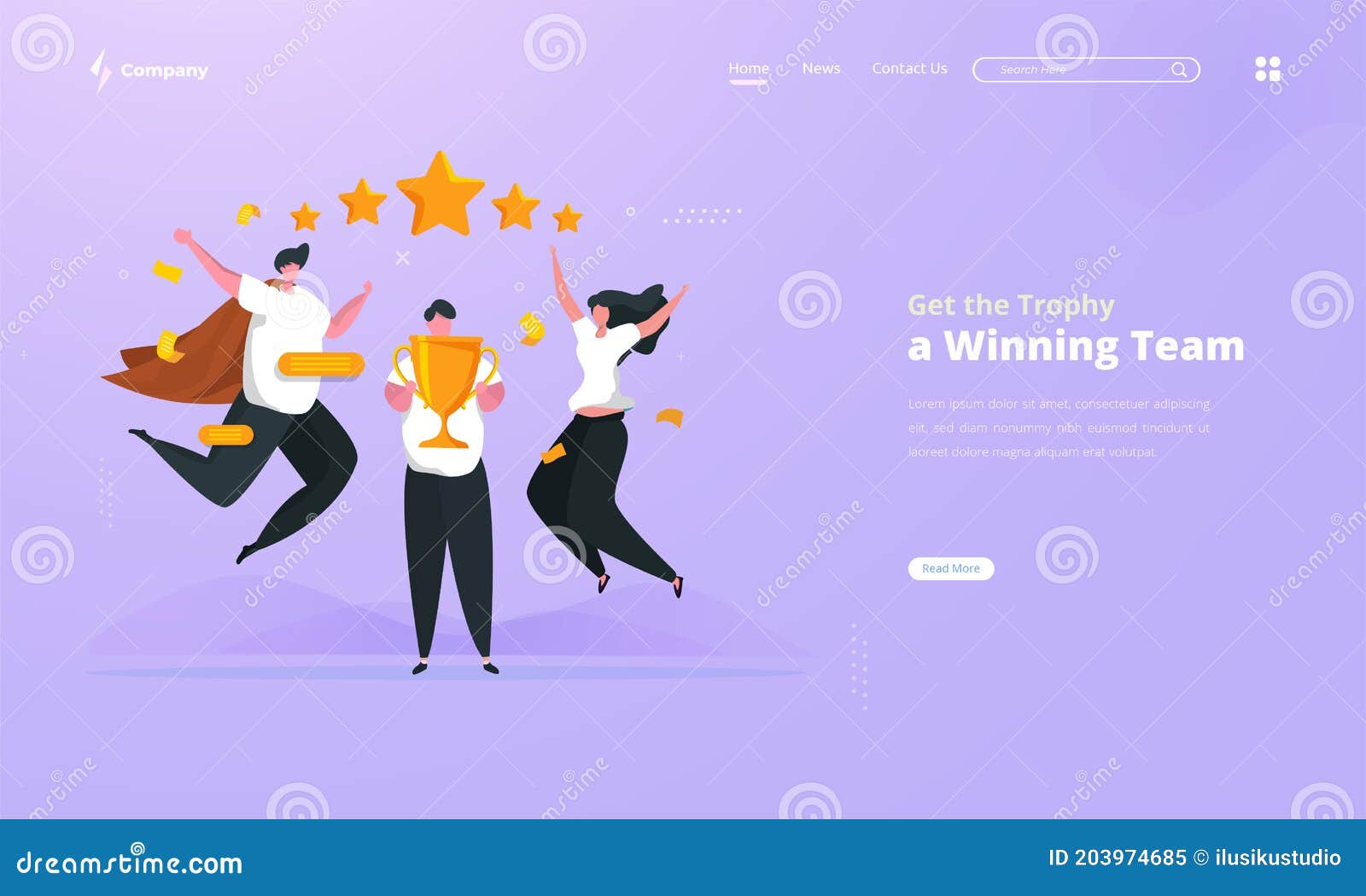 The Best Teams Celebrate Victory by Getting a Trophy Illustration on ...