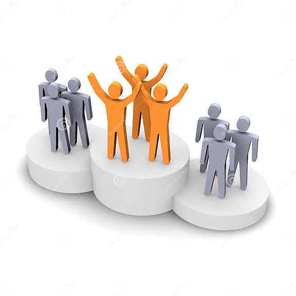 Winning team celebrating stock illustration. Illustration of person ...