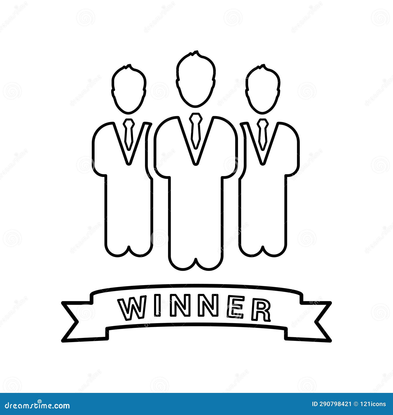 Winning Team Icon . Line, Outline Design Stock Illustration ...