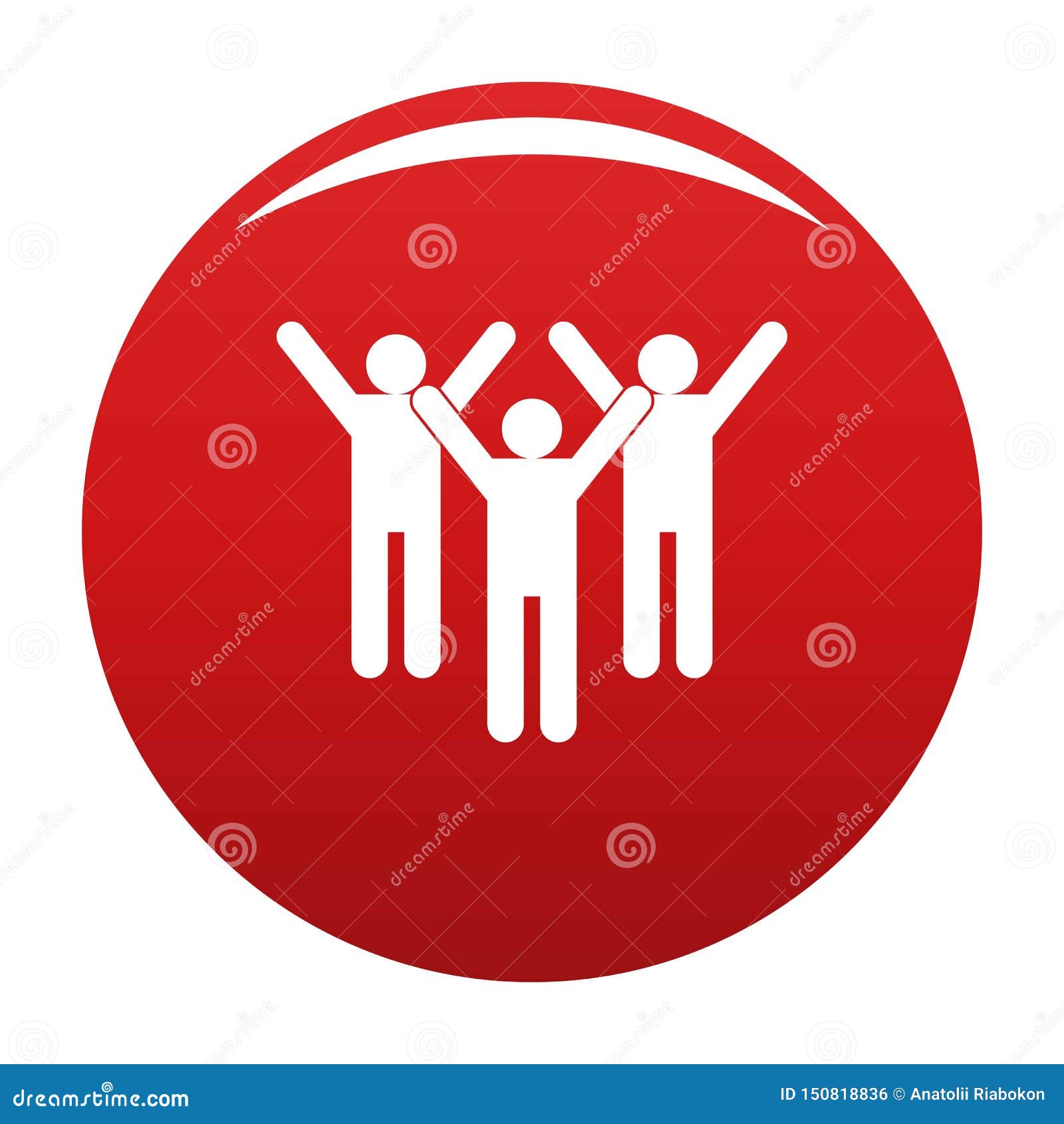 Winning Teamwork Icon Vector Red Stock Vector - Illustration of people ...
