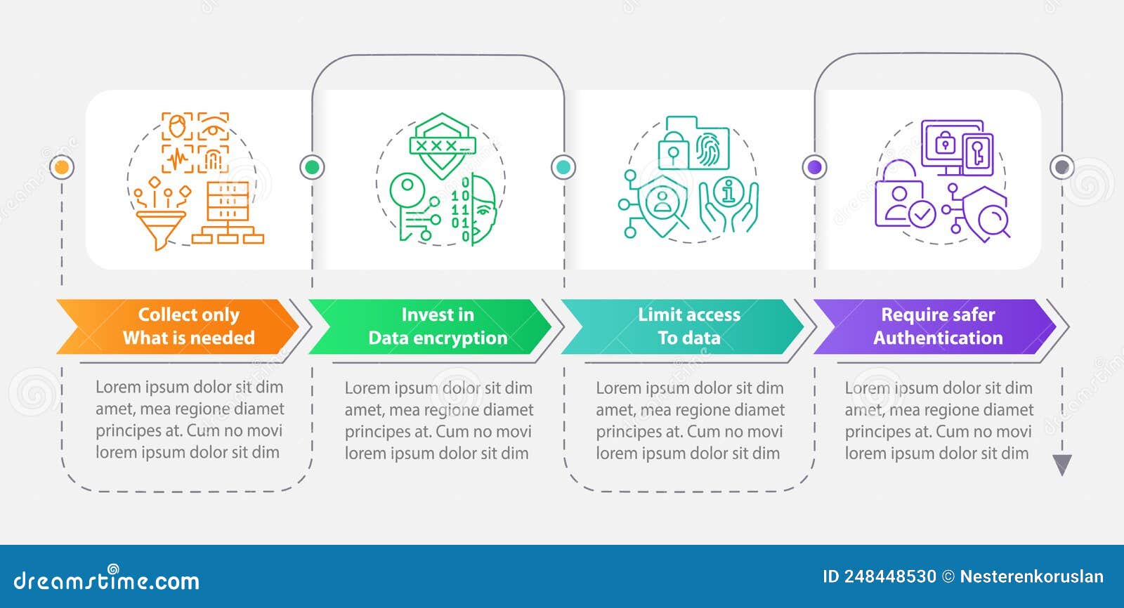 Winning Users Trust Rectangle Infographic Template Stock Vector ...