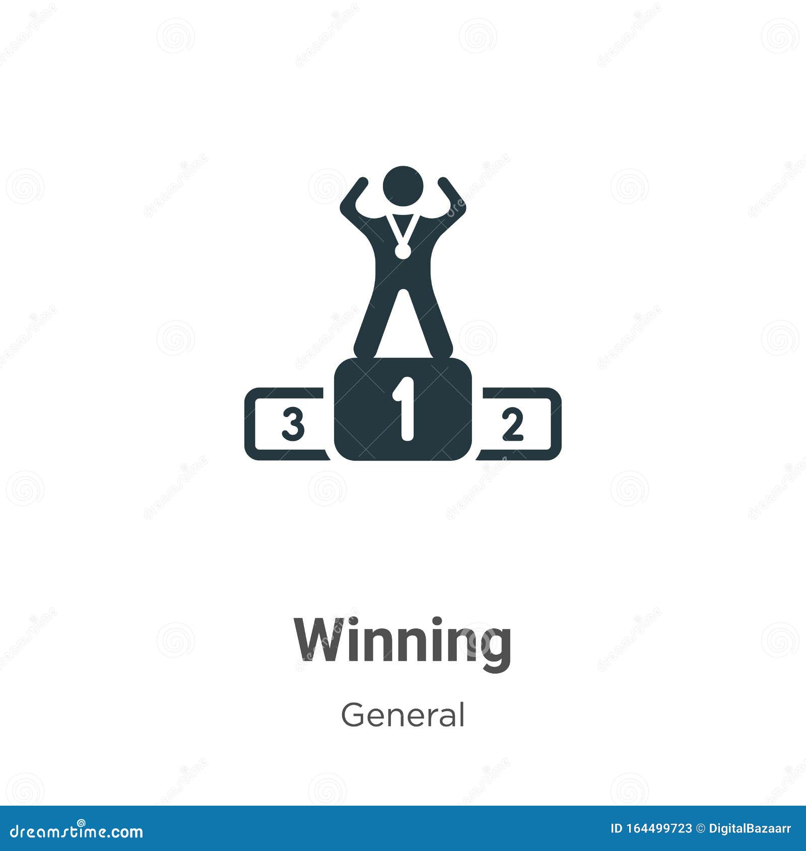 Winning Vector Icon on White Background. Flat Vector Winning Icon ...