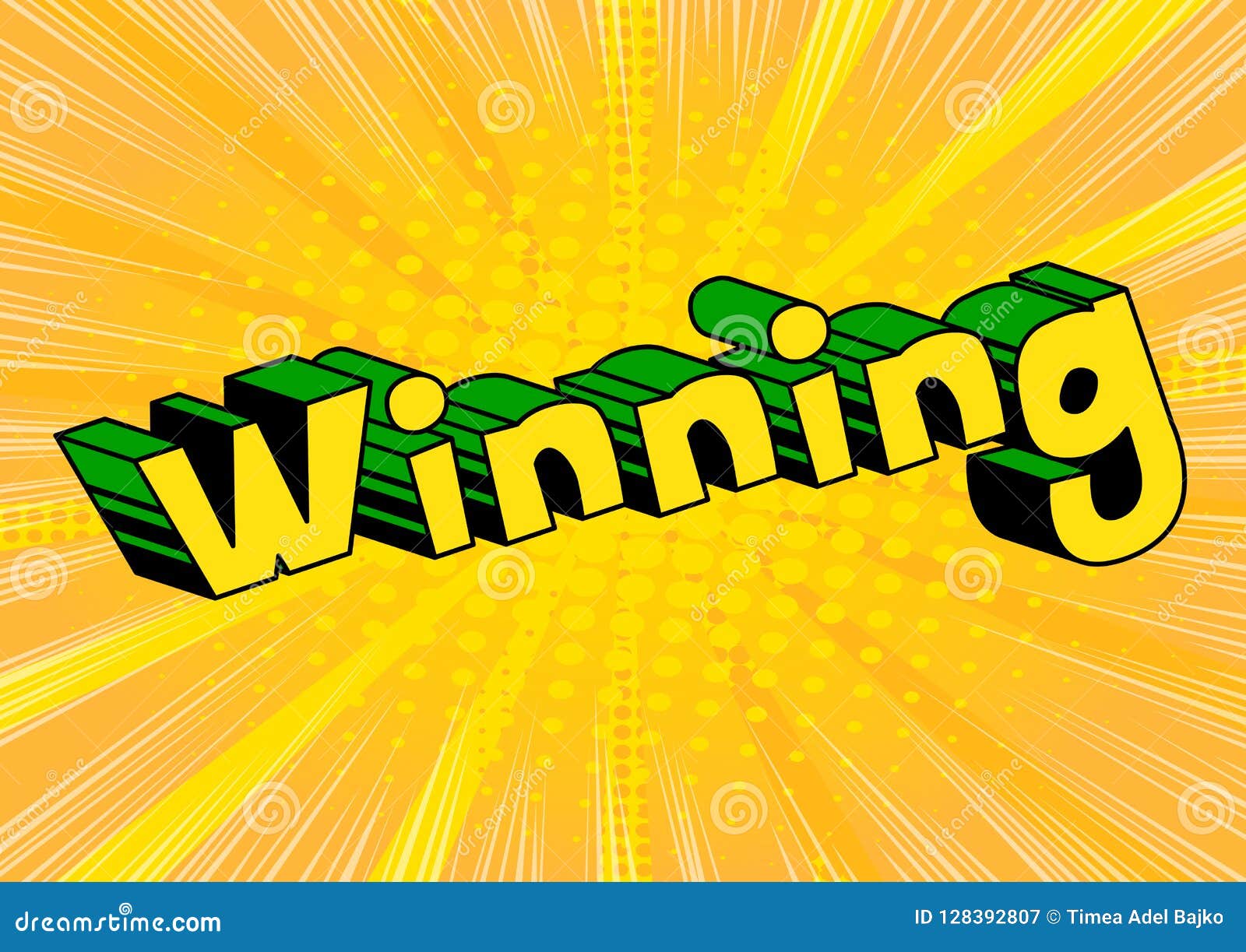 Winning - Vector Illustrated Comic Book Style Phrase. Stock ...