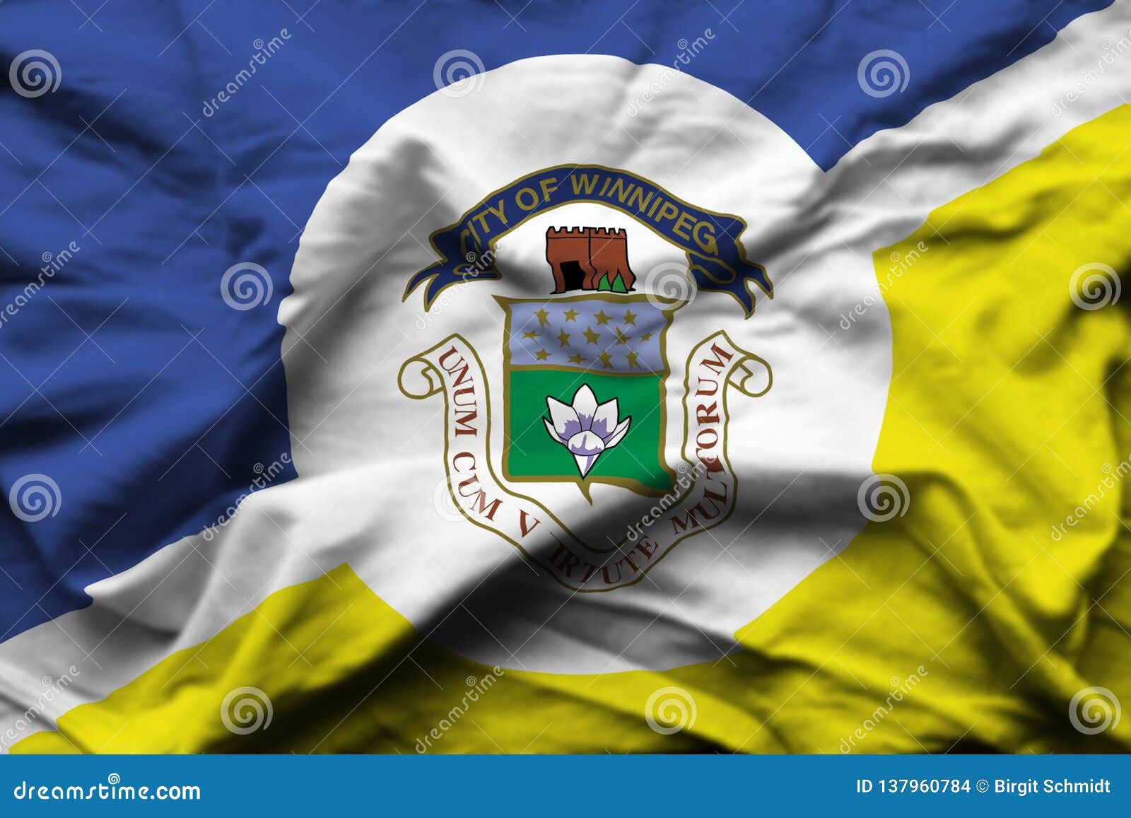 Winnipeg Realistic Flag Illustration. Stock Illustration - Illustration ...