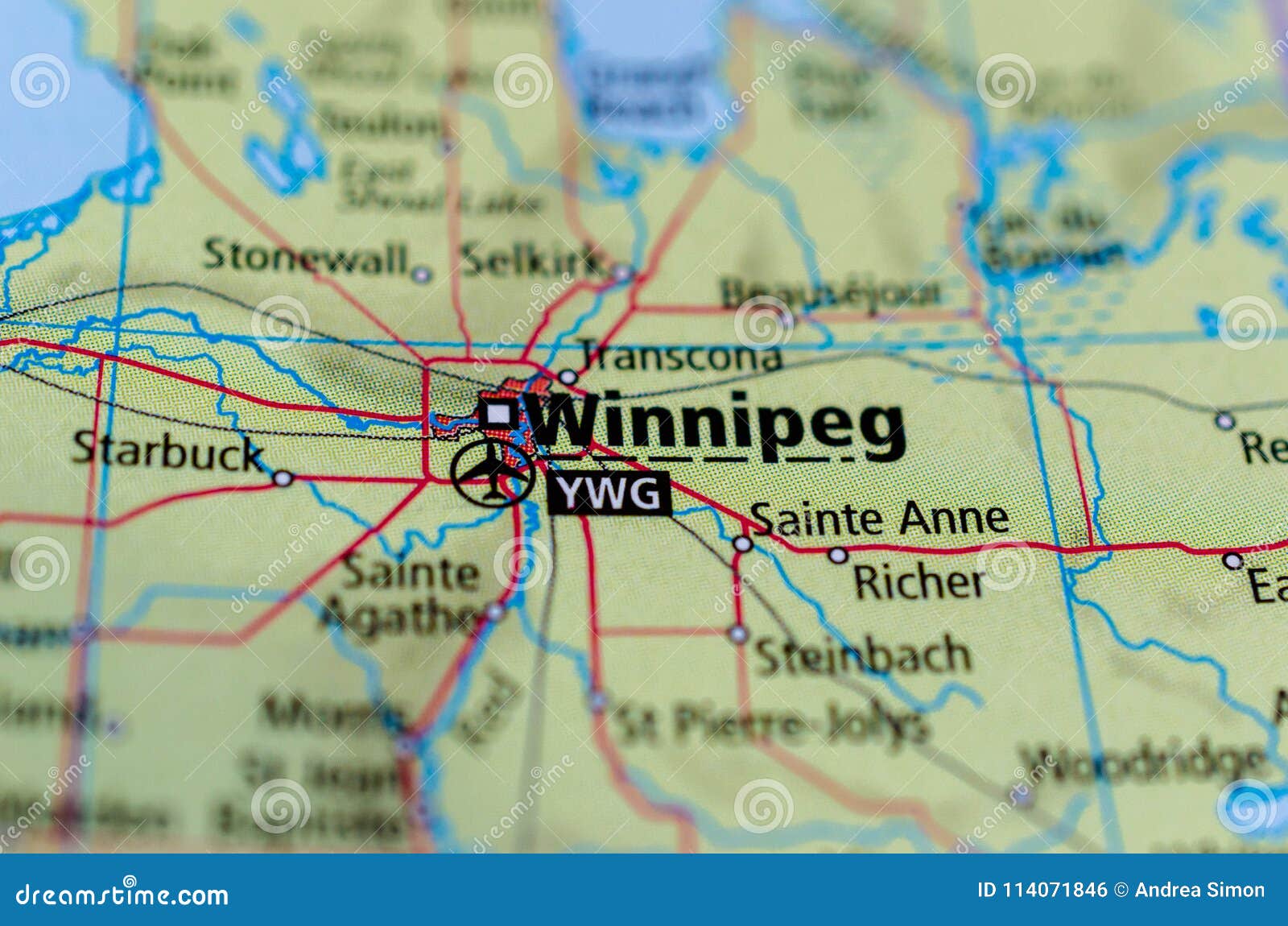 Winnipeg sur la carte photo stock. Image du manitoba - 114071846