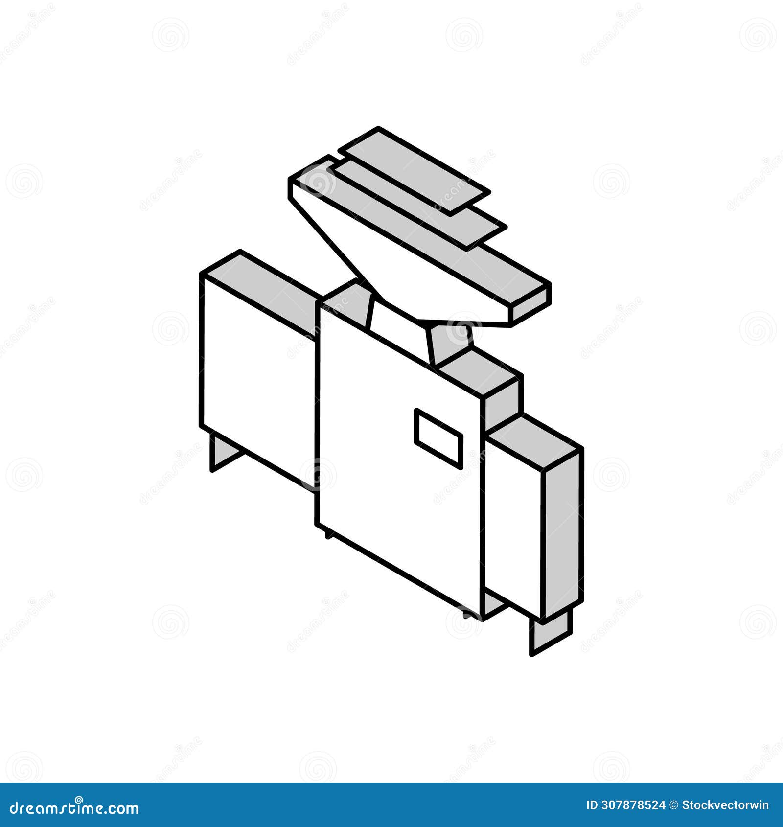 Winnowing Machine Isometric Icon Vector Illustration Stock Vector ...