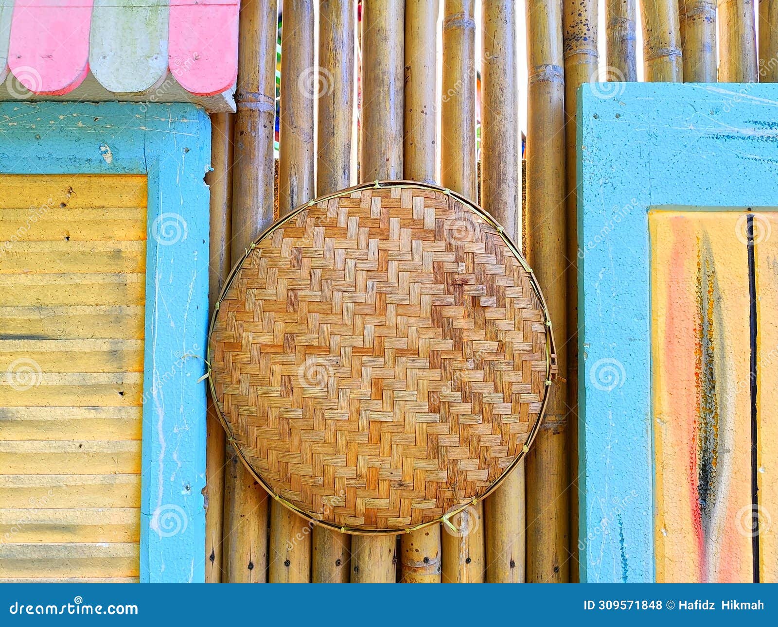 Winnowing Tray Made of Woven Bamboo Stock Photo - Image of bamboos ...