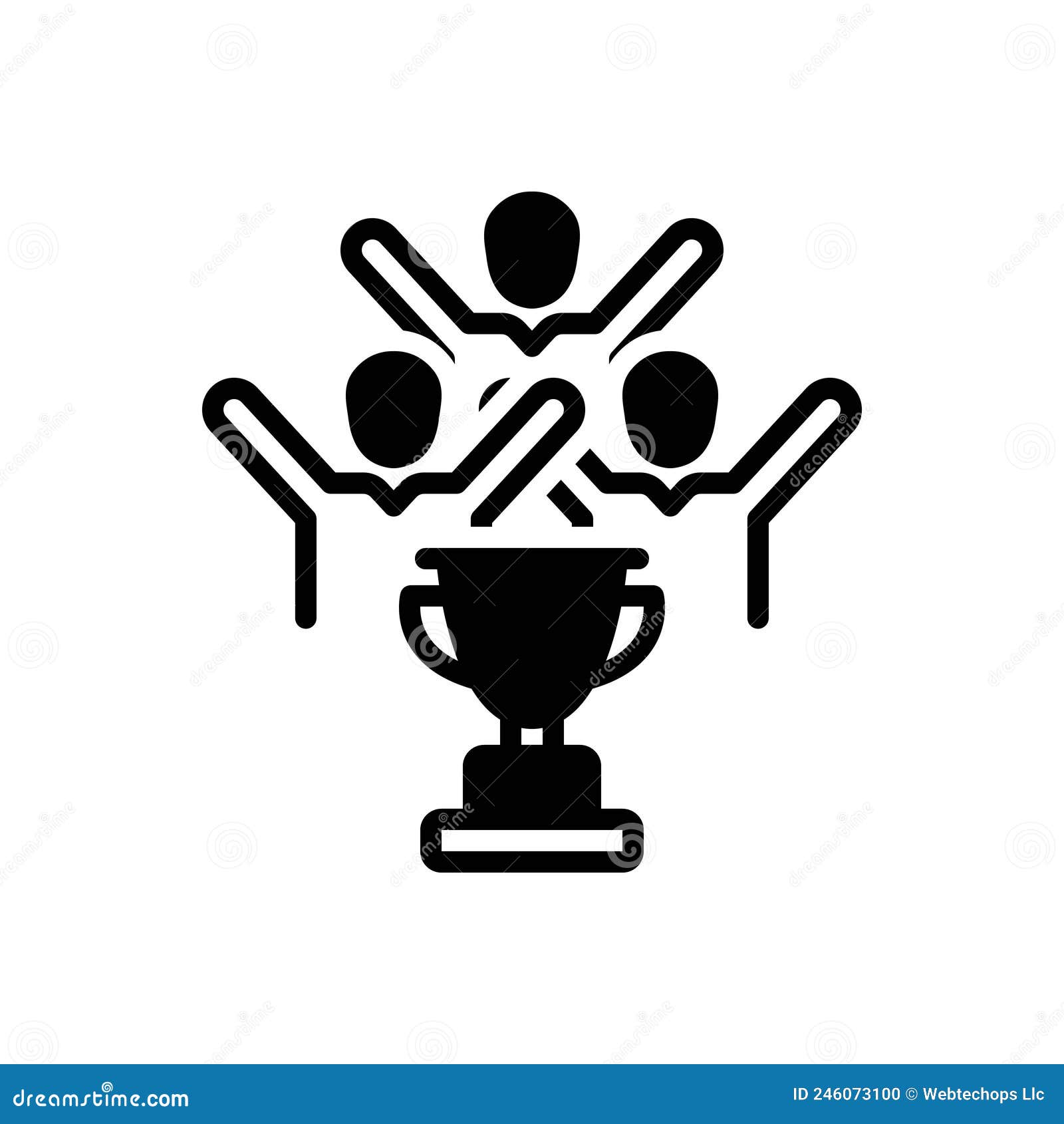 Black Solid Icon for Wins, Achieve and Triumph Stock Vector ...