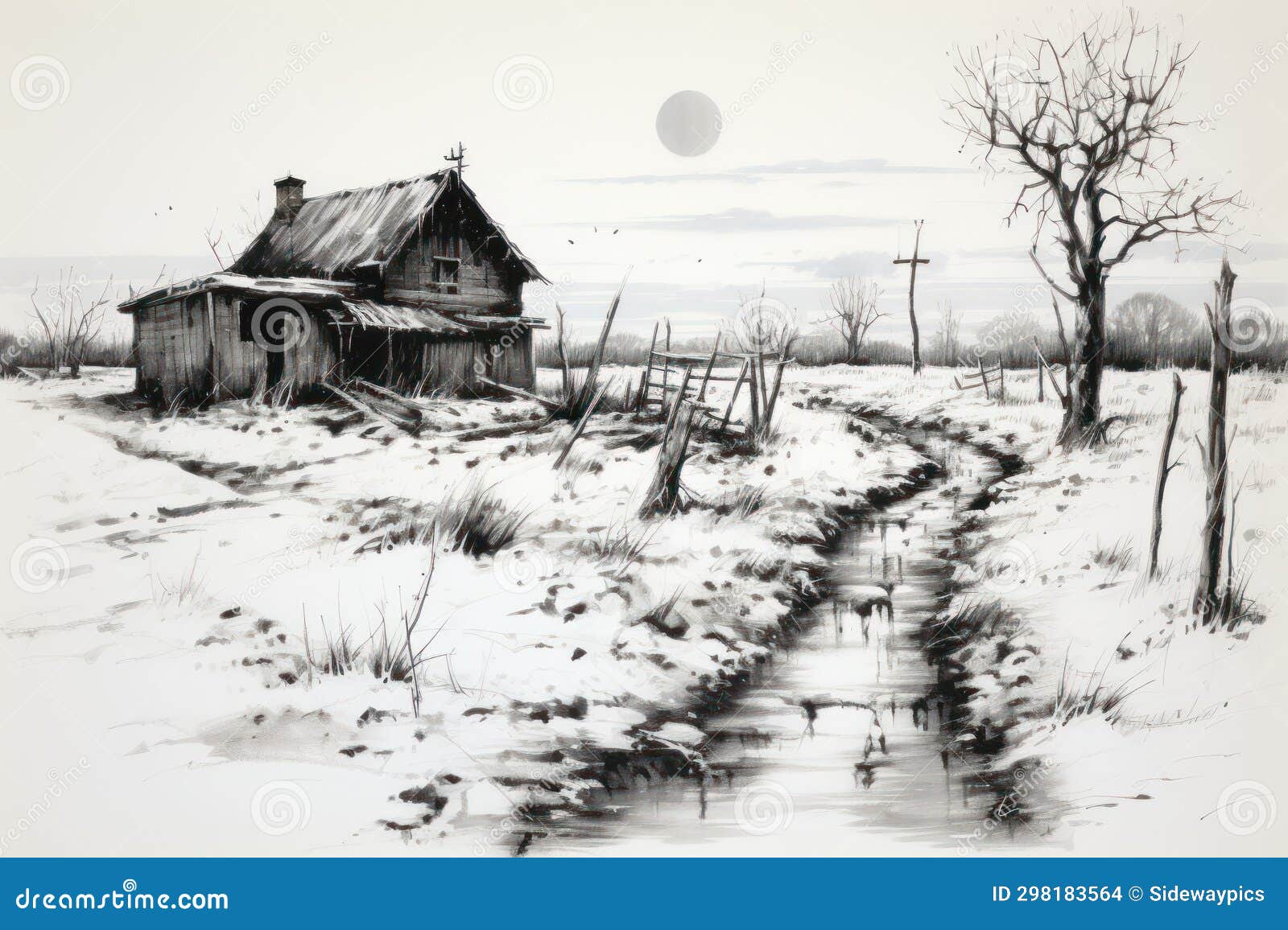 Winter Abandonment - Generative AI Stock Photo - Image of isolation ...