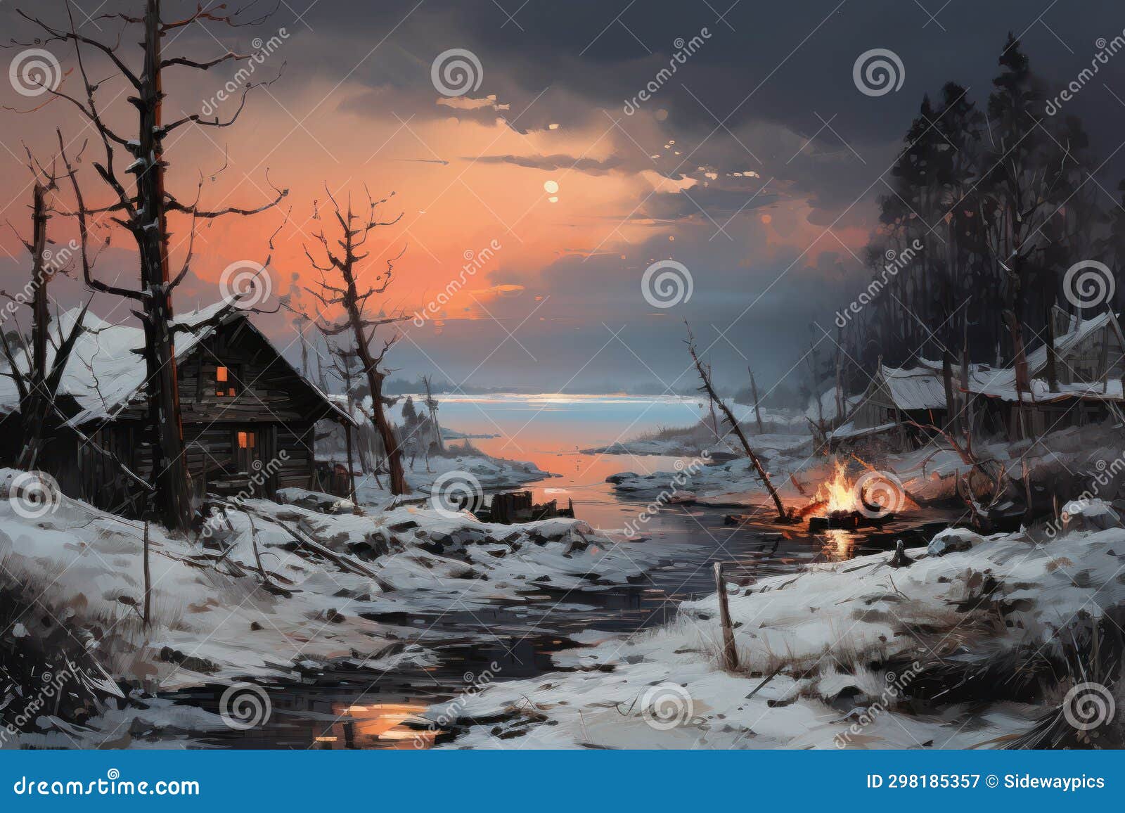 Winter Abandonment - Generative AI Stock Image - Image of snow ...