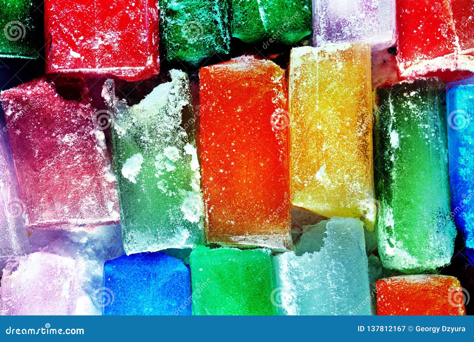 Winter Abstract Background with Different Colored Ice Bricks Stock ...