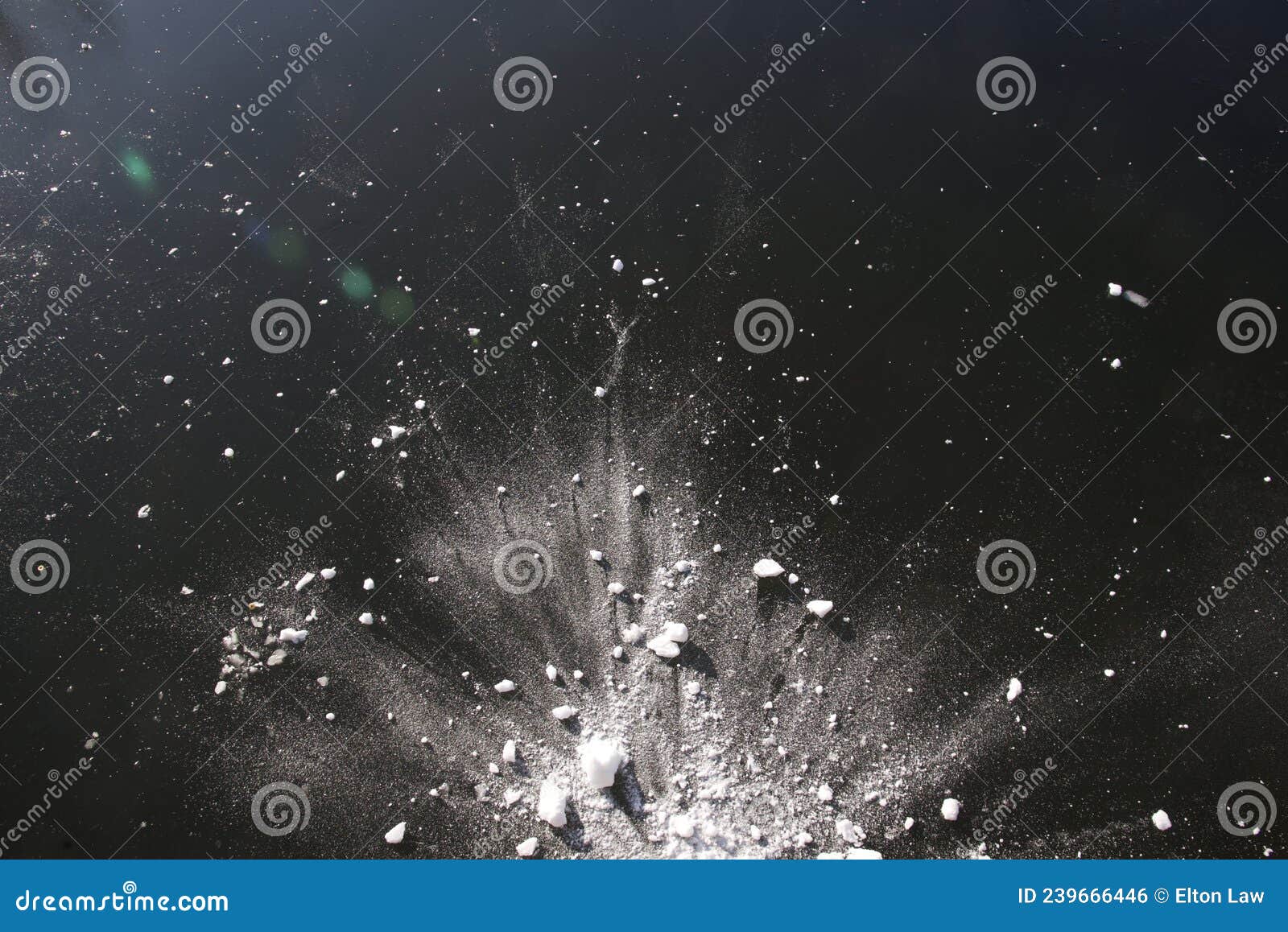 Winter Abstract Background. Snow Hit the Ice with a Mighty Splash. the ...