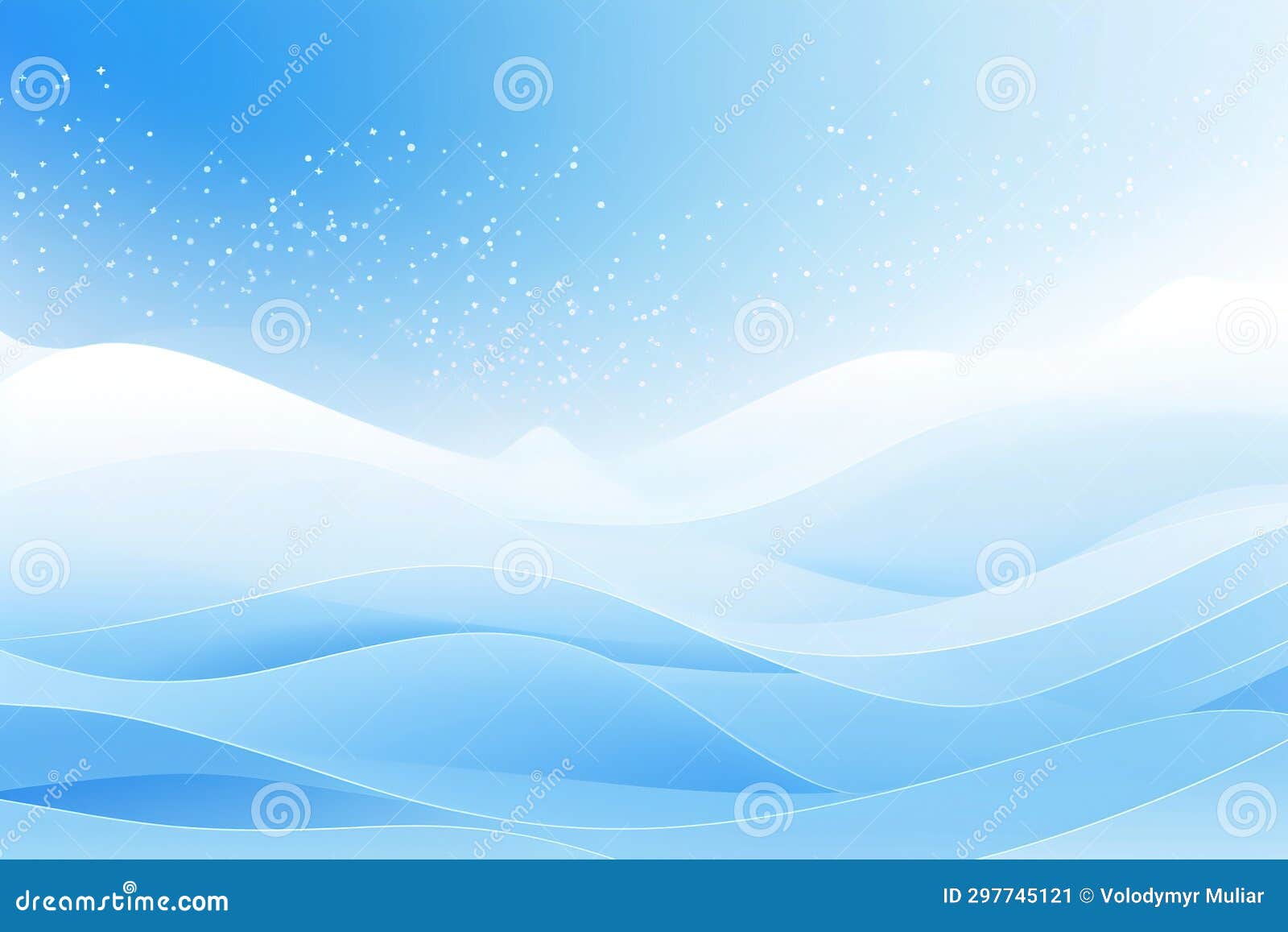 Winter Abstract Background with Wavy Lines on Blue Background Stock ...