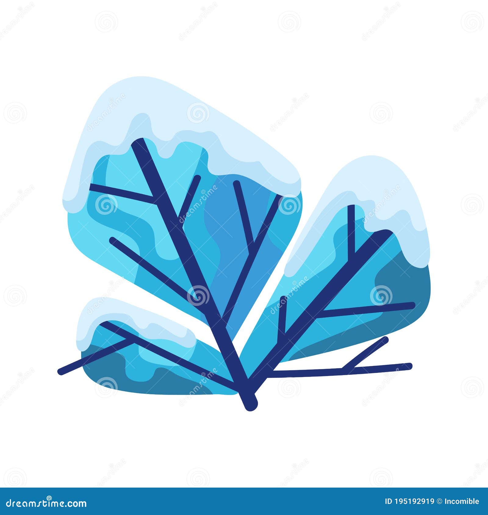 Winter Abstract Bush with Snow. Stock Vector - Illustration of happy ...