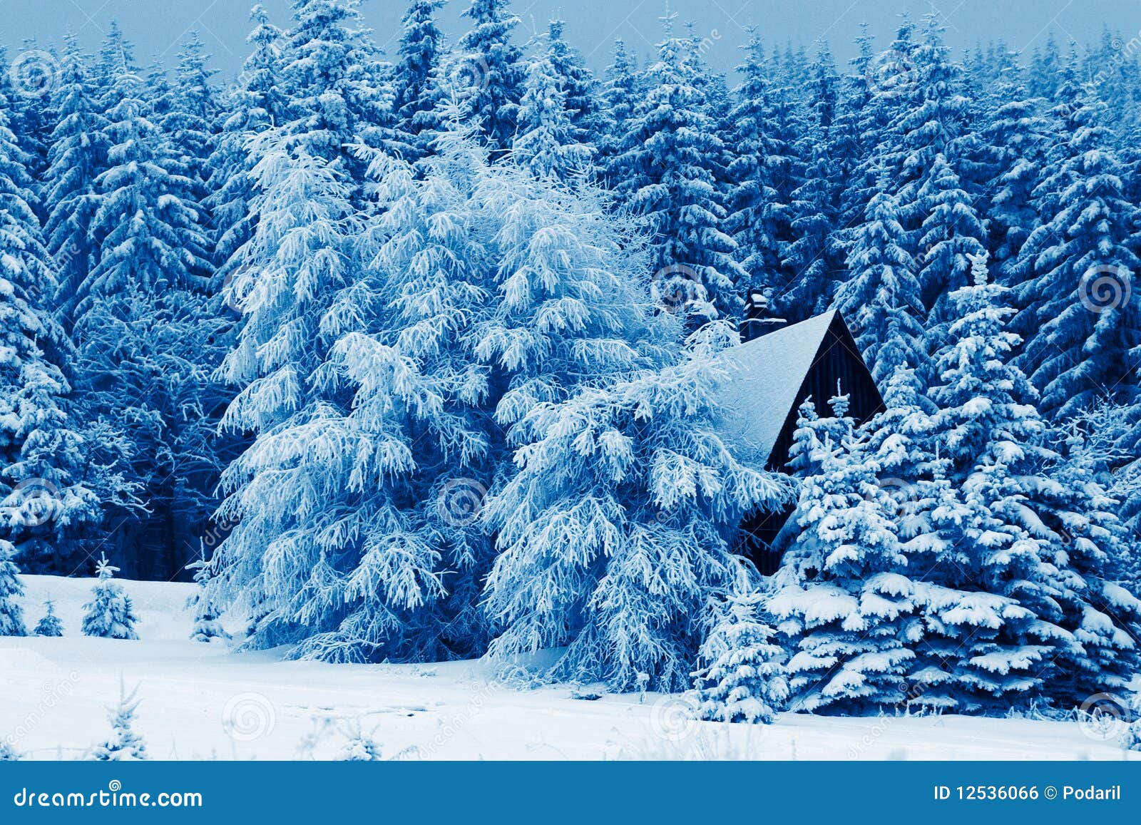 Winter abstract landscape stock photo. Image of chalet - 12536066